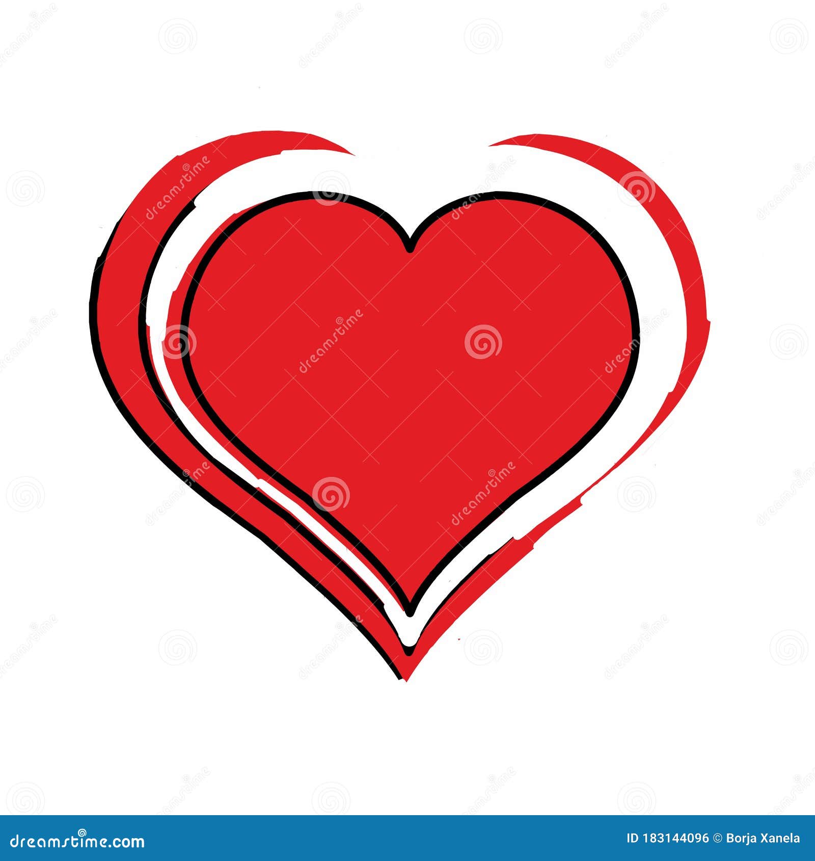 Heart shaped drawing stock vector. Illustration of isolated - 183144096