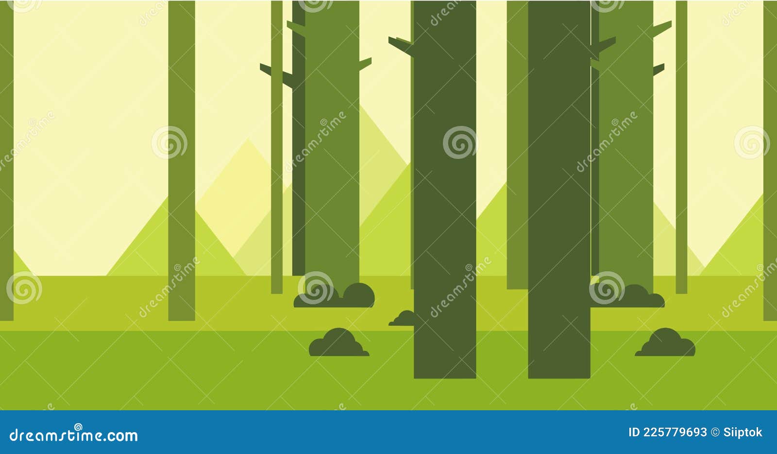 Never Ending Mountain Jungle Forest Tree Vector Parallax Background ...
