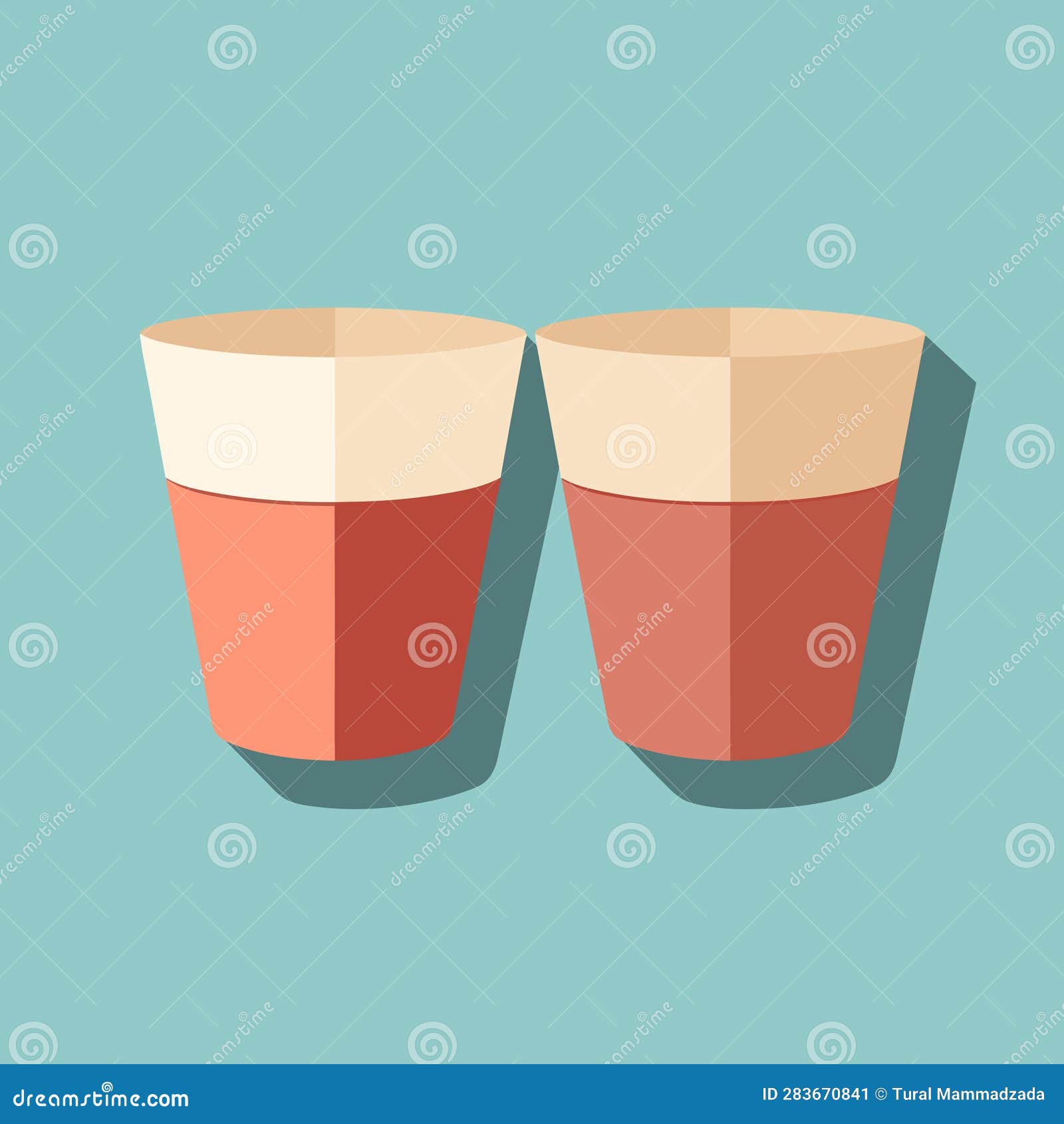 Vector of a Pair of Cups Side by Side Stock Vector - Illustration of ...
