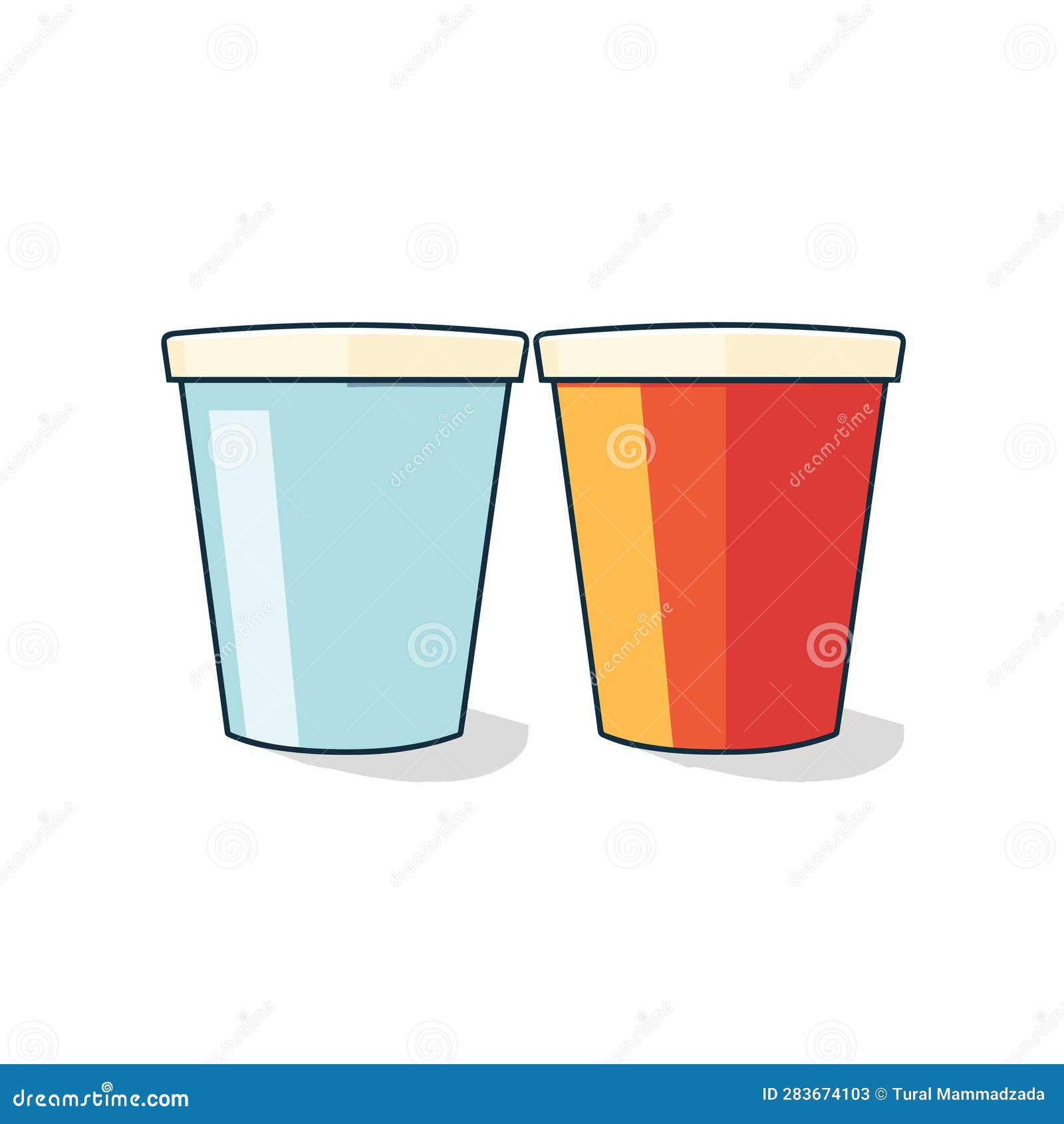 Vector of a Pair of Cups in a Simple and Clean Design Stock Vector ...
