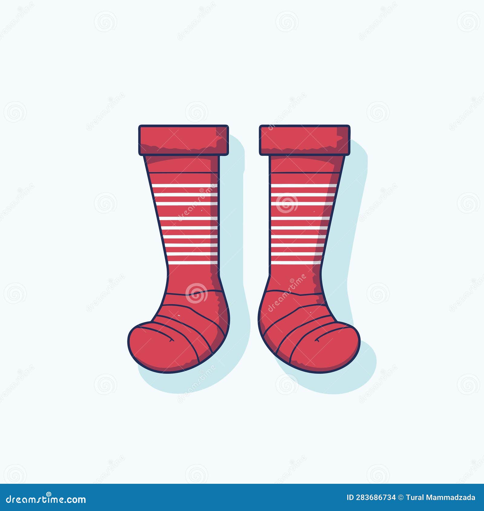 Vector of a Pair of Red Socks Stacked on Top of Each Other with a ...