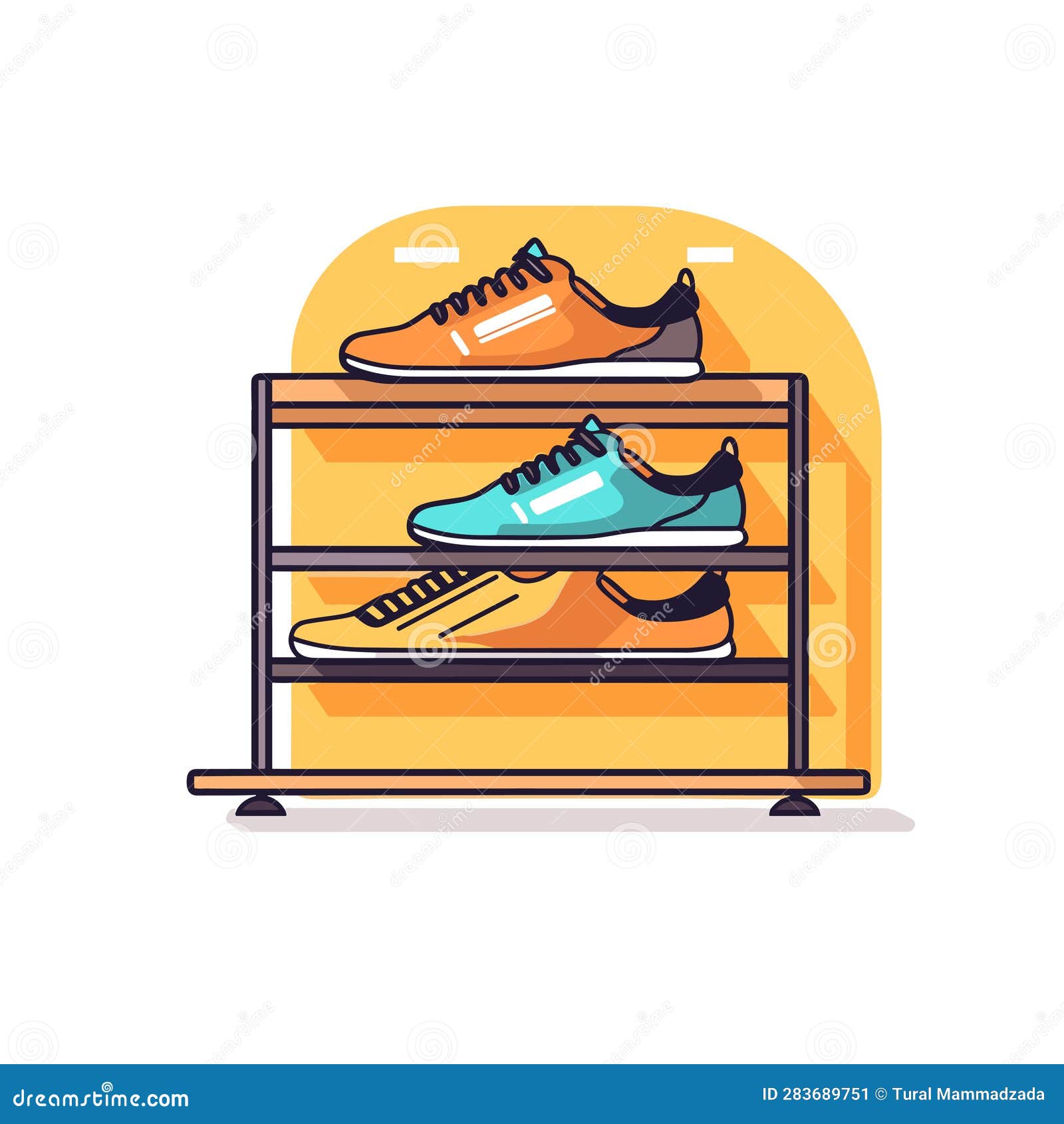 Vector of a Pair of Shoes on a Rack in a Shoe Store Stock Vector ...
