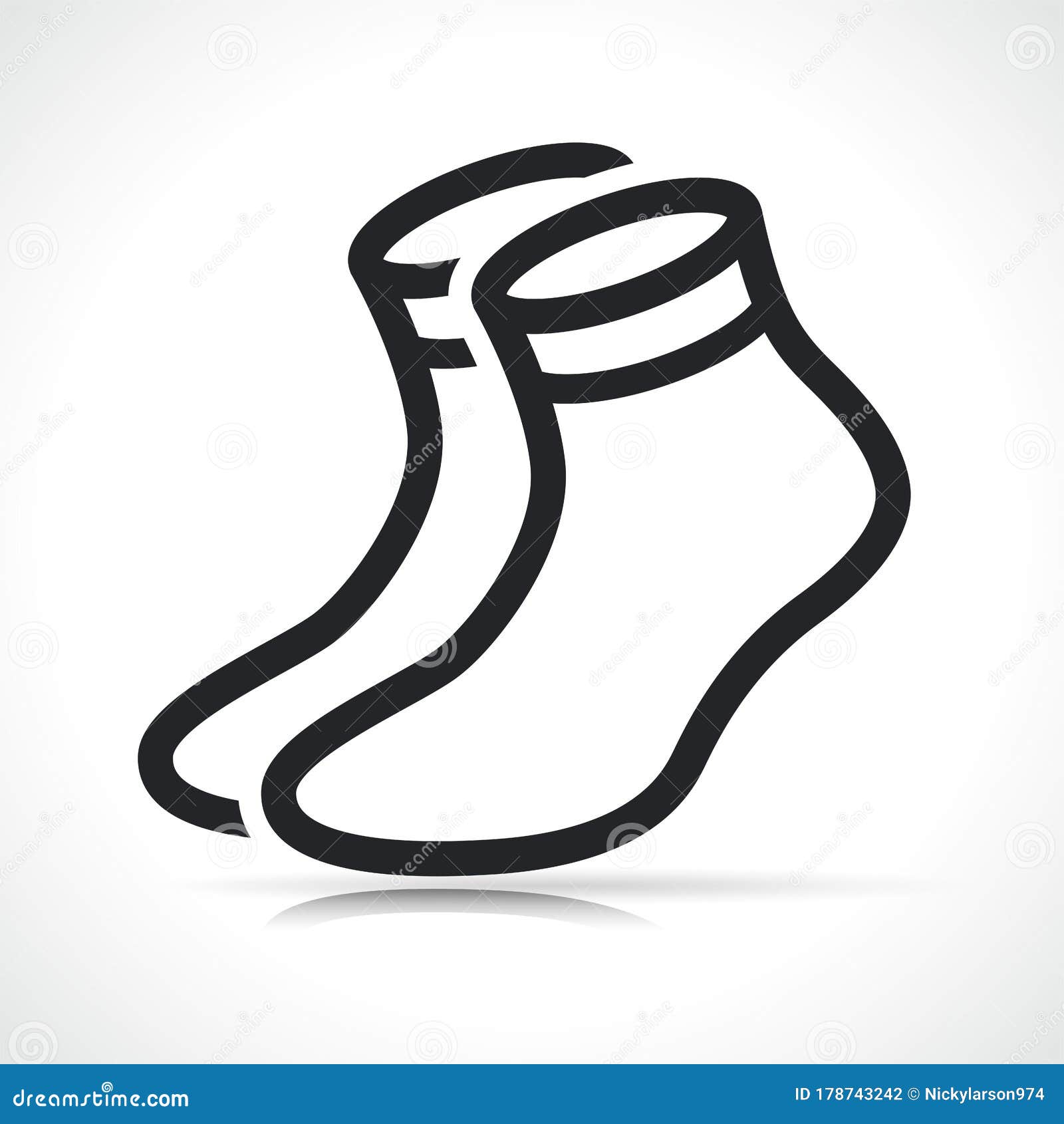 Vector pair of socks icon stock vector. Illustration of cotton - 178743242