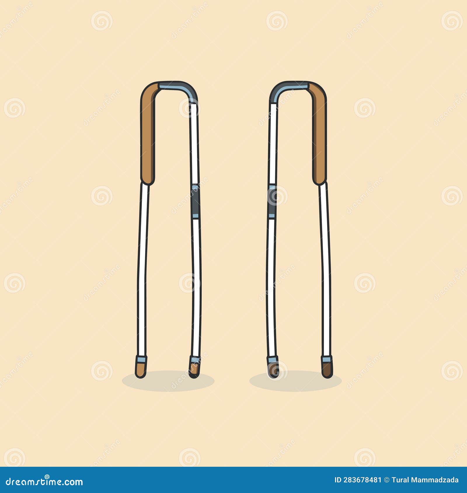 Vector of a Pair of Stacked Walking Canes in a Flat Icon Style Stock ...