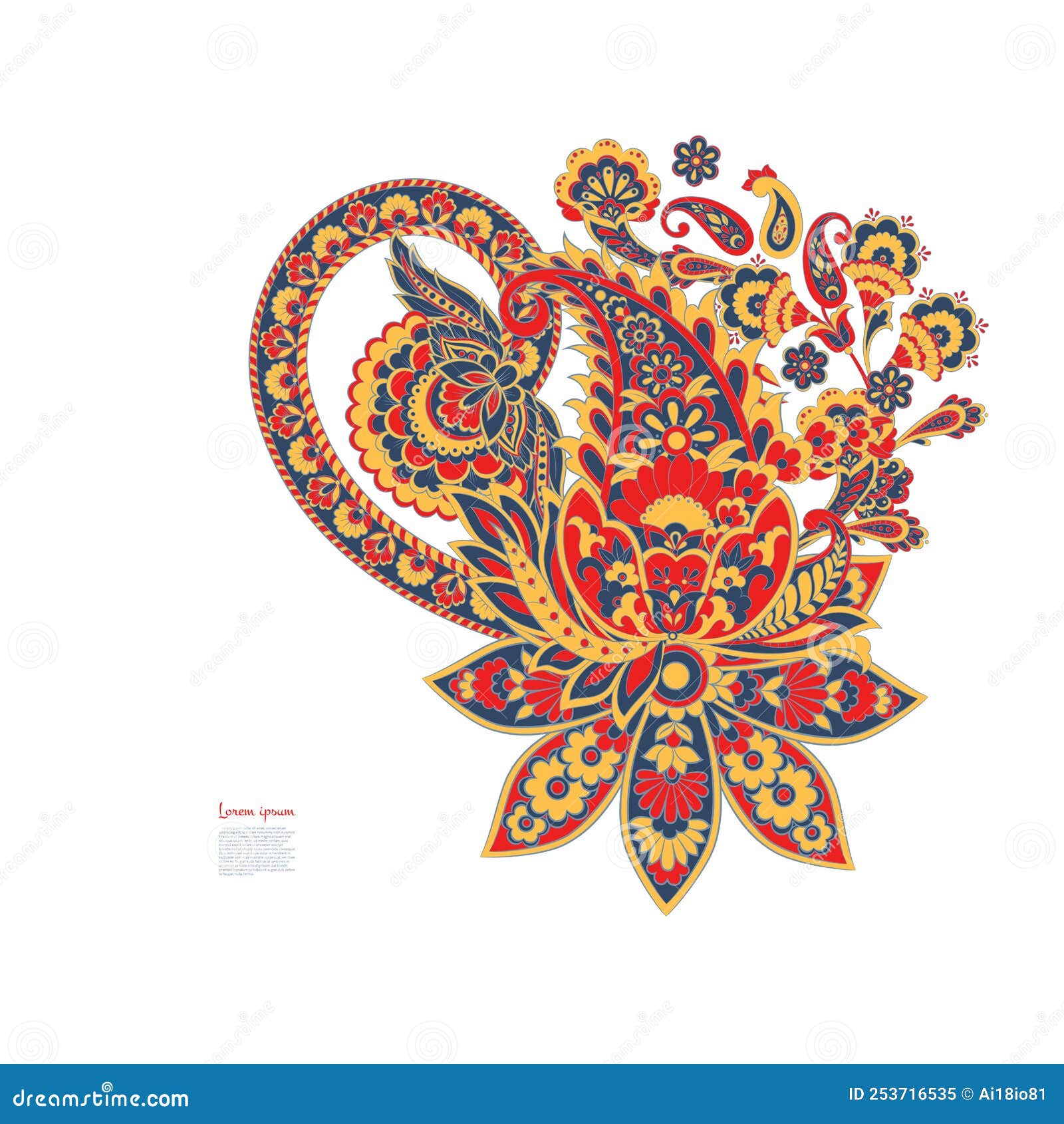 Vector Paisley Pattern in Indian Style Stock Illustration ...