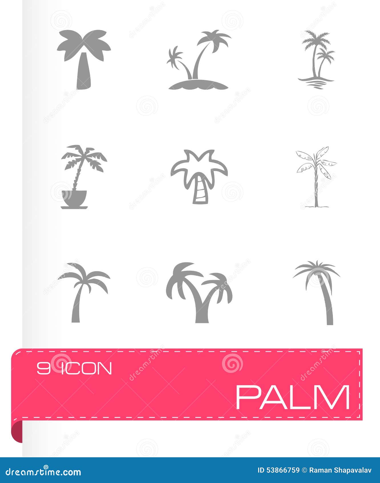 Palm Icon Vector. Line Beach Tree Symbol Isolated. Trendy Flat Outline ...