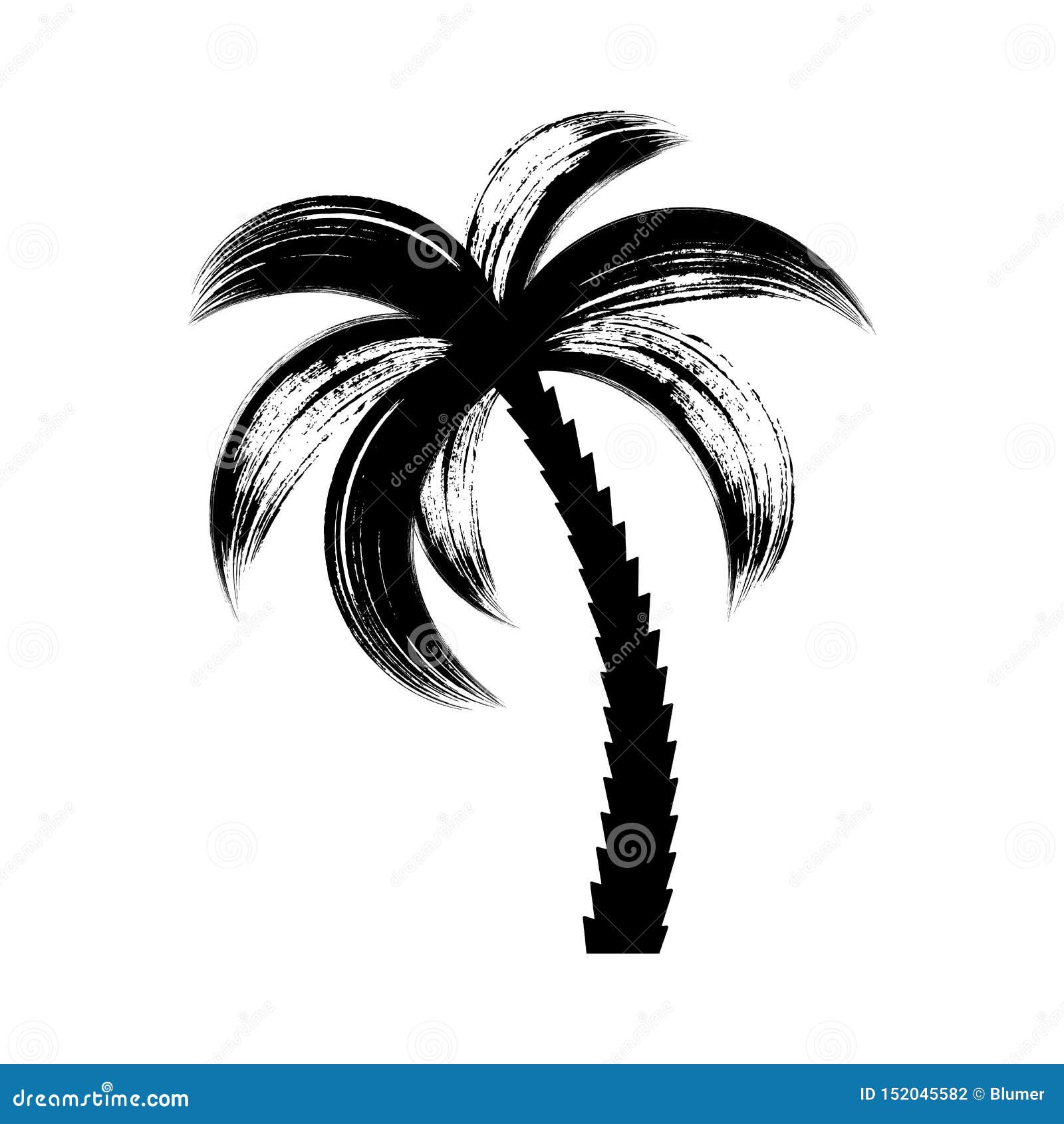 Vector Palm Tree Icon Brush Stroke Design Stock Vector - Illustration ...