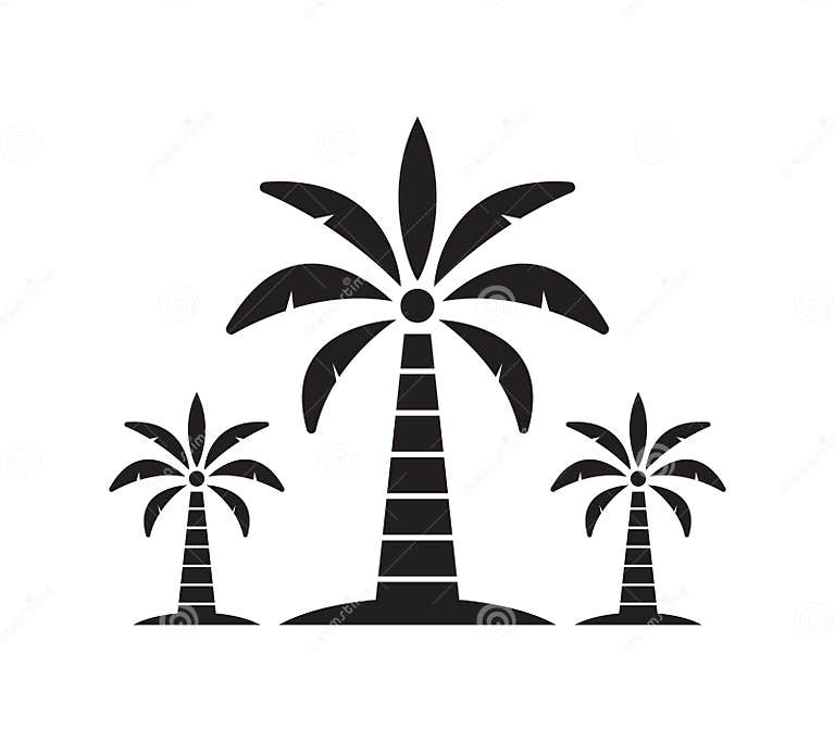 Vector Palm Tree Icons. Palm Tree Symbols Stock Illustration ...