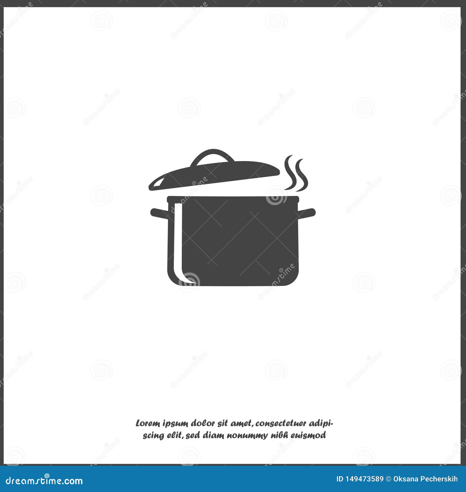 Vector Pan with Steam Icon. Cooking Symbol on White Isolated Background ...