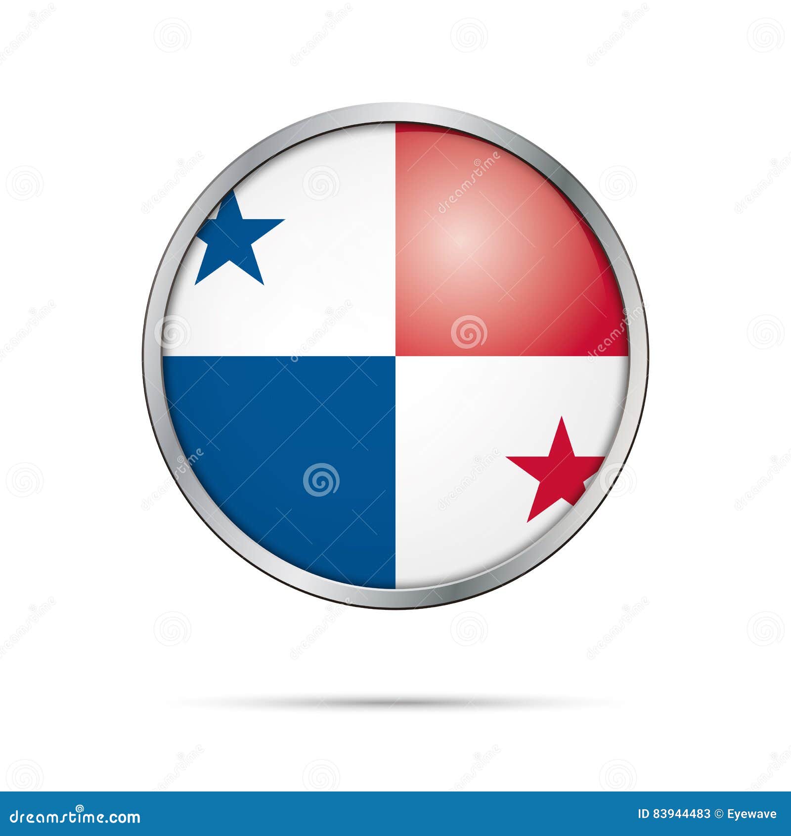 Vector Panamese Flag Button. Panama Flag in Glass Button Style. Stock ...