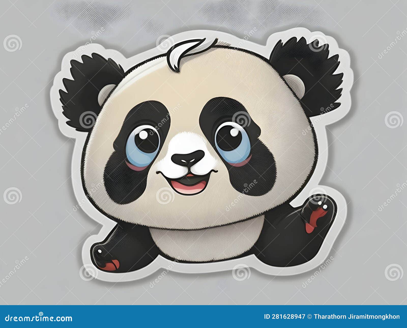 Vector Panda Power: Contour Cartoon Sticker Pack Featuring Happy and ... Vector Panda Power: Contour Cartoon Sticker Pack Featuring Happy and ...
