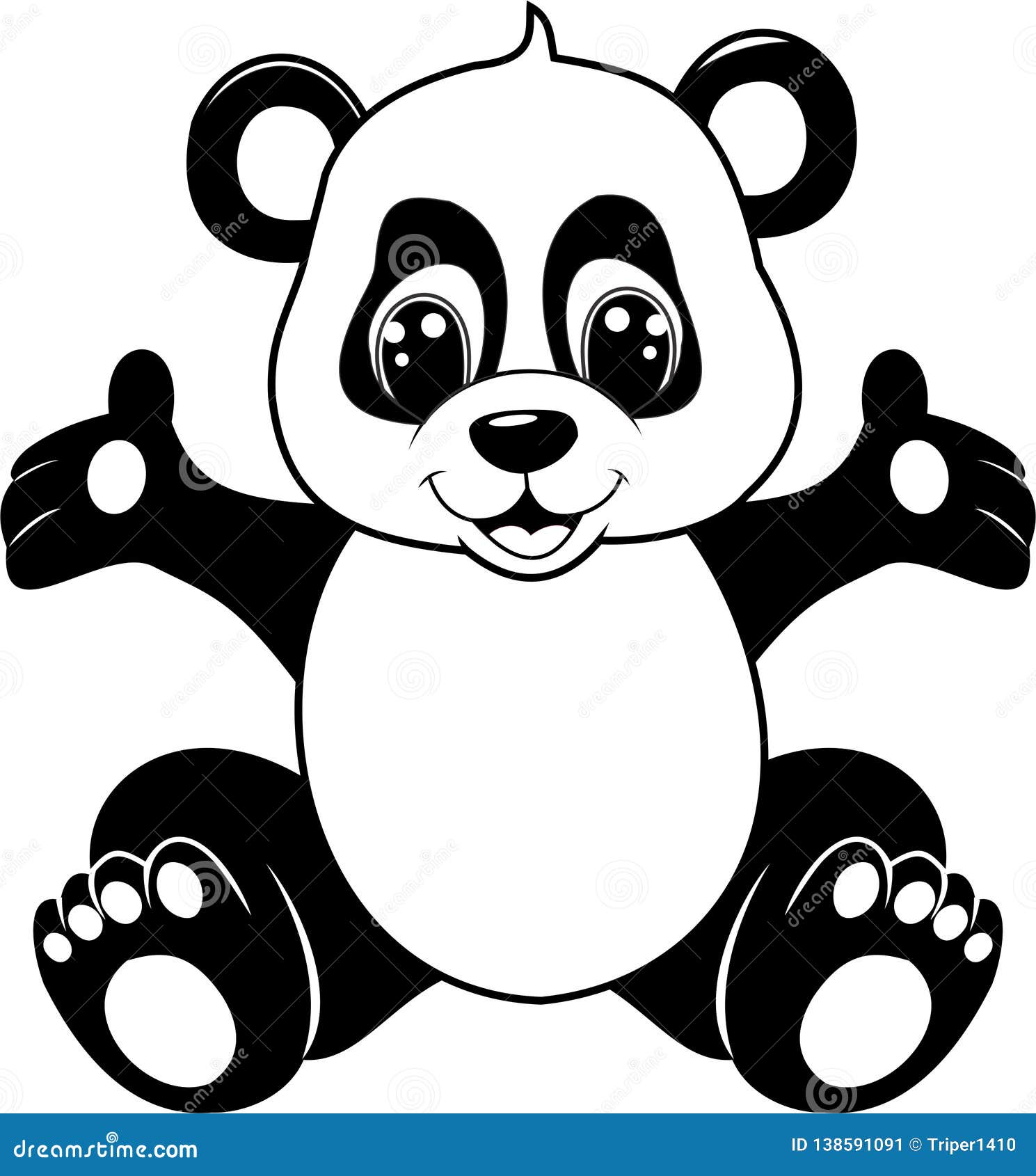 Vector - Panda sitting stock vector. Illustration of chinese - 138591091