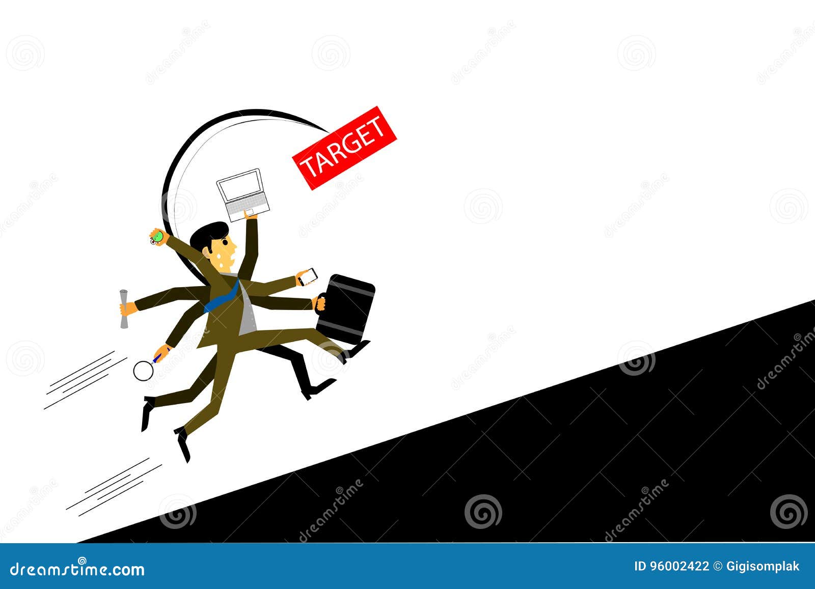 Panic Running Executive Catch His Target Stock Vector - Illustration of ...
