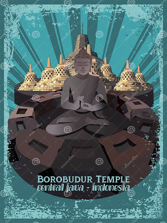 Vector Panoramic Design of Borobudur Temple Editorial Photo ...