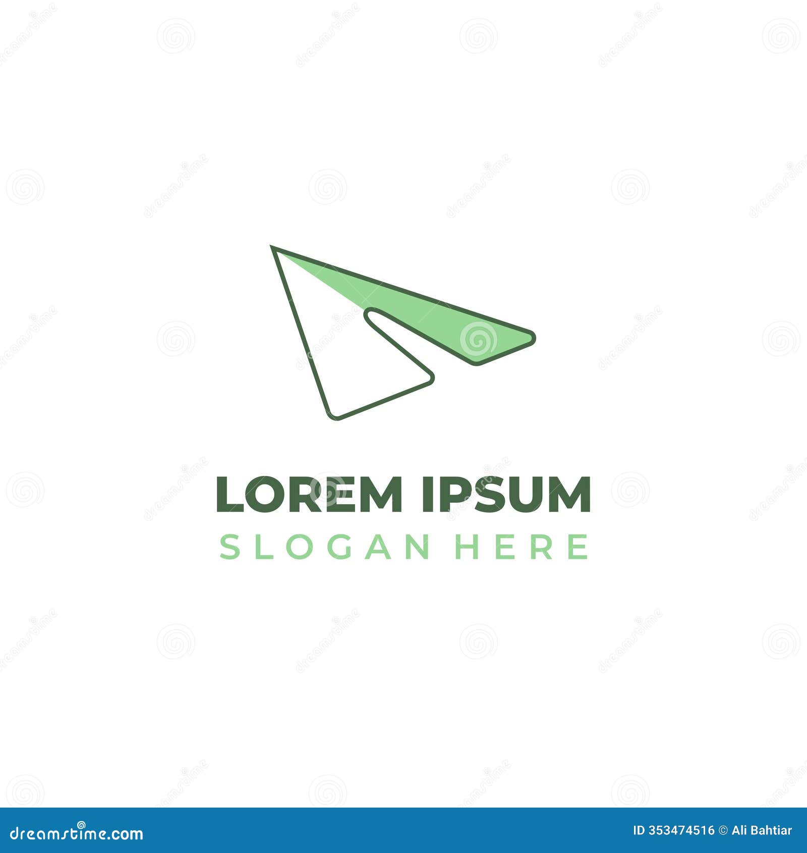 Vector Paper Airplane Logo, Semi-linear Style in Green and White Stock ...