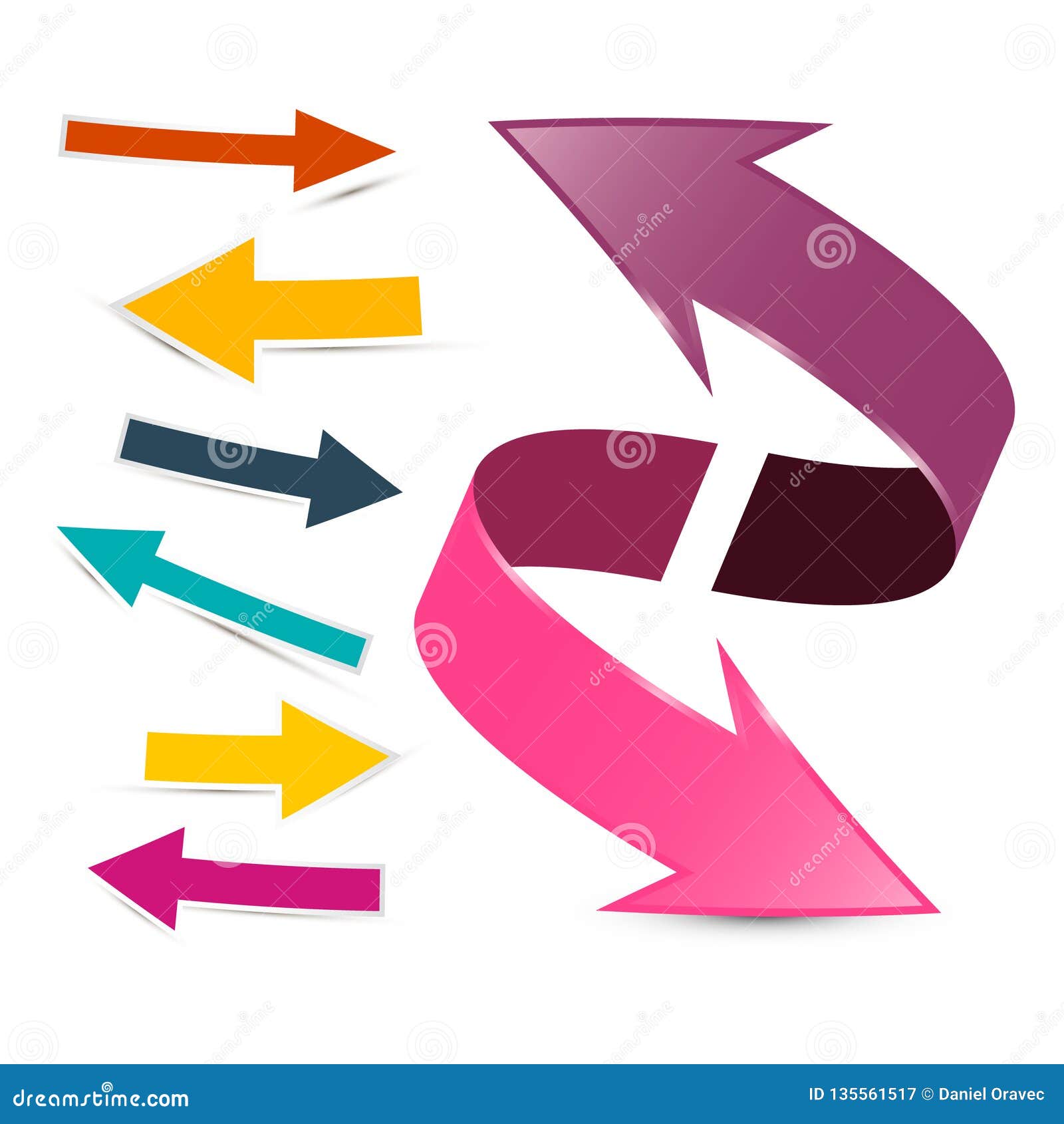 Vector Paper Arrows Set stock vector. Illustration of icon - 135561517