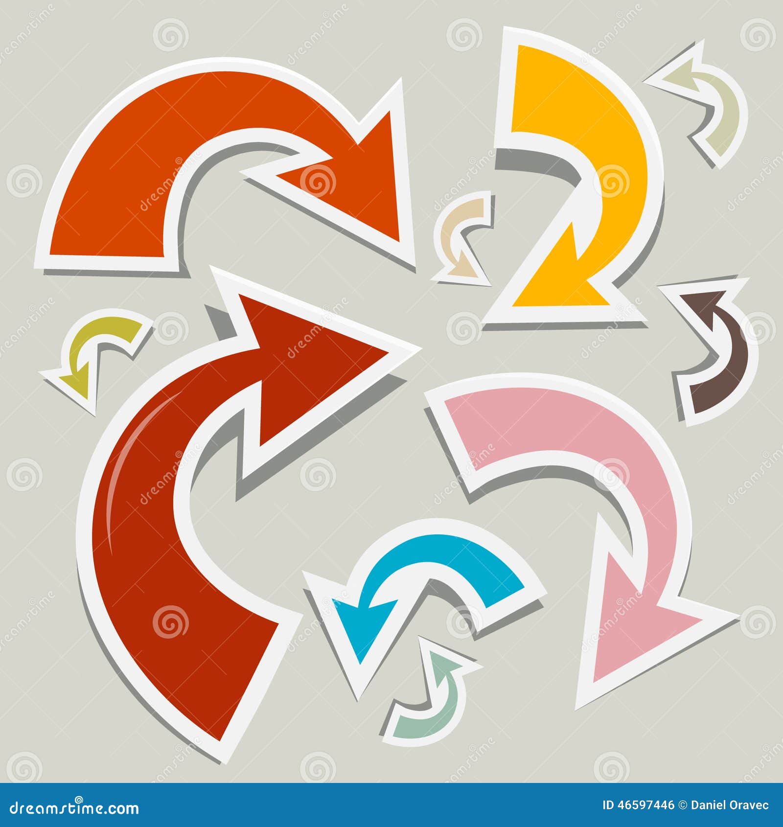 Vector Paper Arrows Set stock vector. Illustration of design - 46597446