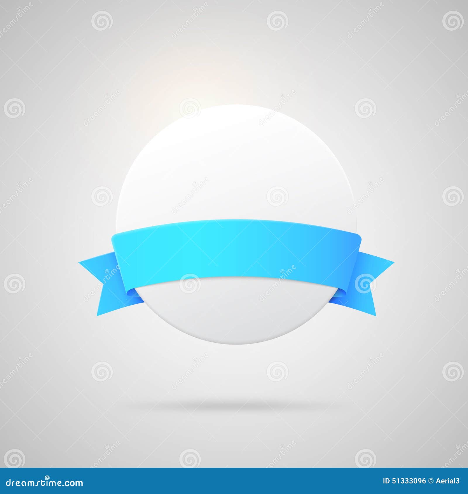 Vector Paper Badge with Blue Silk Ribbon Stock Vector - Illustration of ...