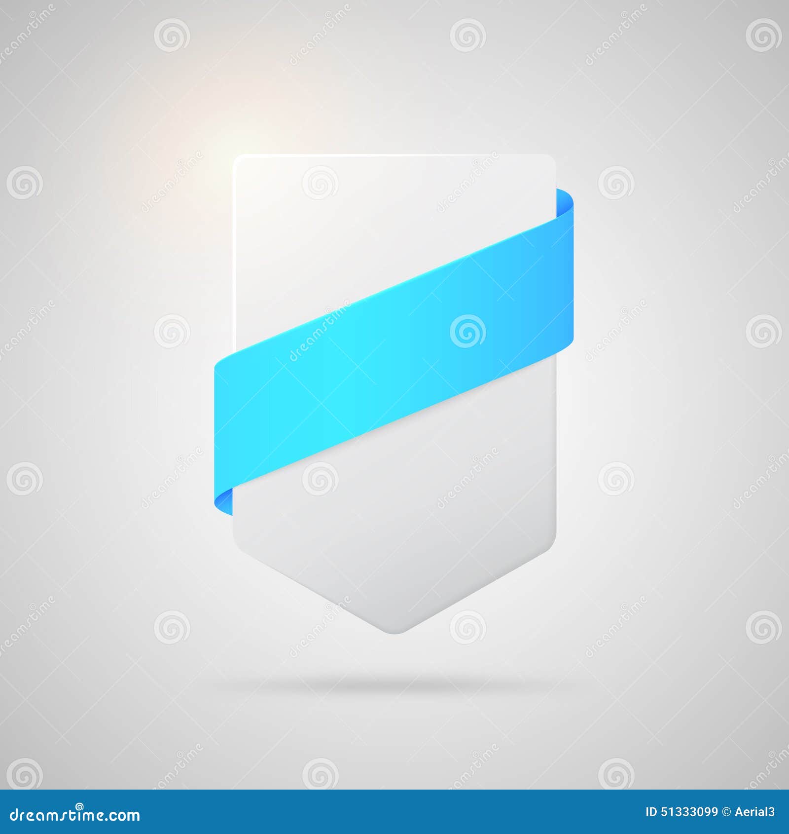 Vector Paper Badge with Blue Silk Ribbon Stock Vector - Illustration of ...