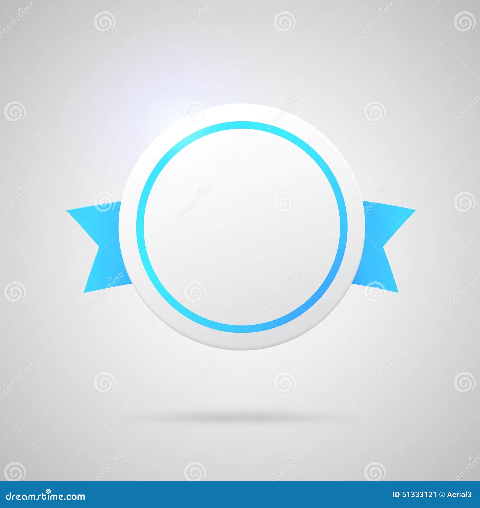 Vector Paper Badge with Blue Silk Ribbon Stock Vector - Illustration of ...