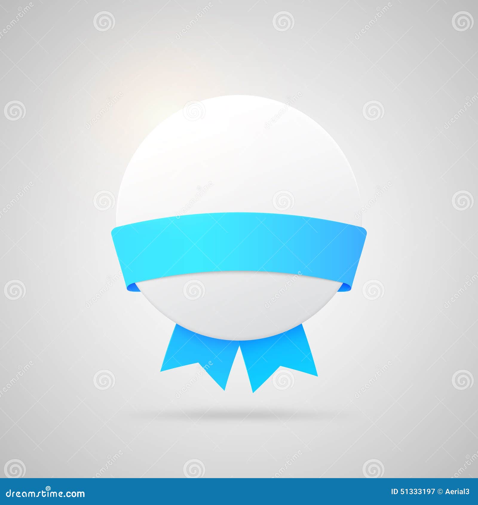 Vector Paper Badge with Blue Silk Ribbon Stock Vector - Illustration of ...