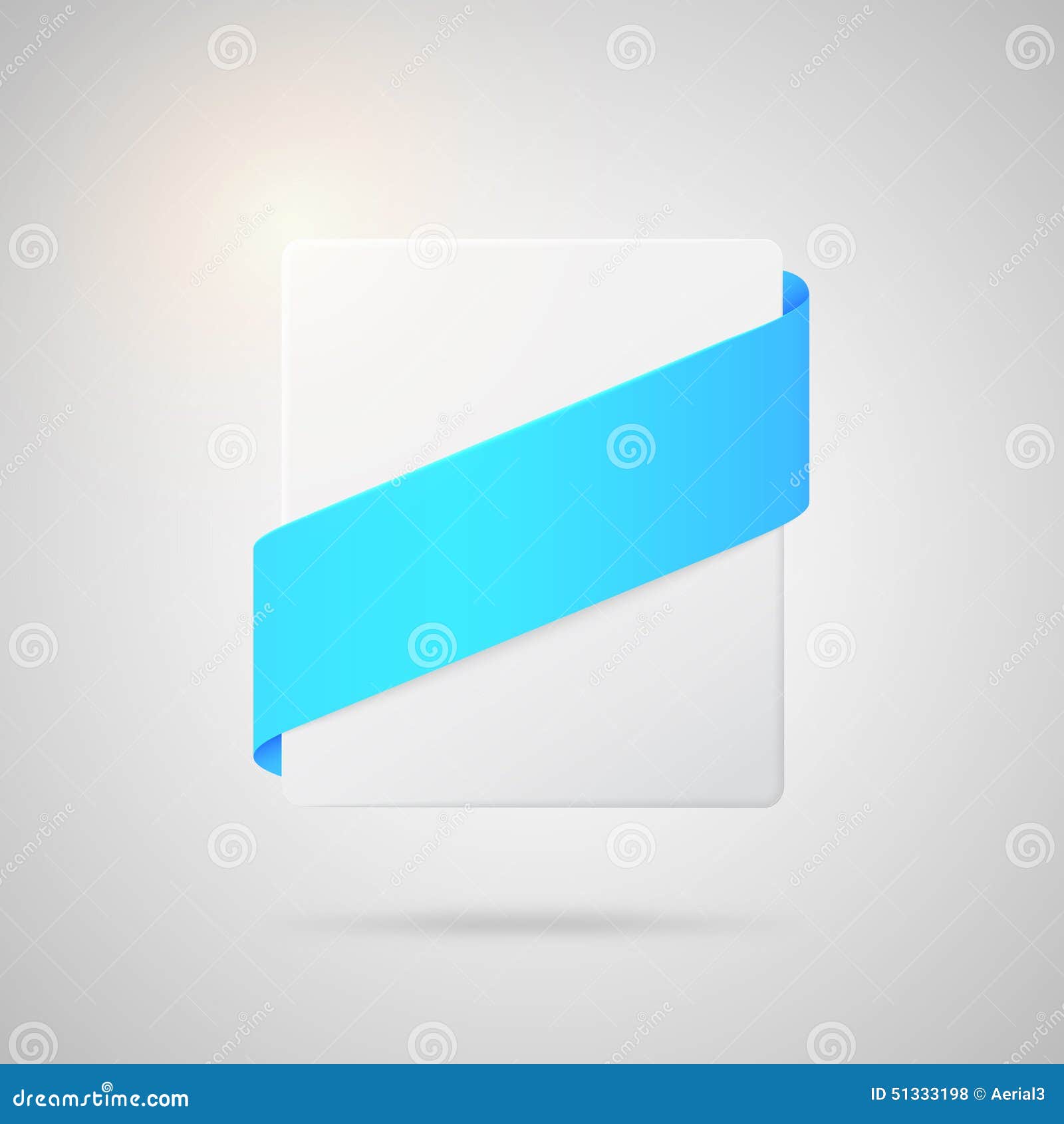 Vector Paper Badge with Blue Silk Ribbon Stock Vector - Illustration of ...