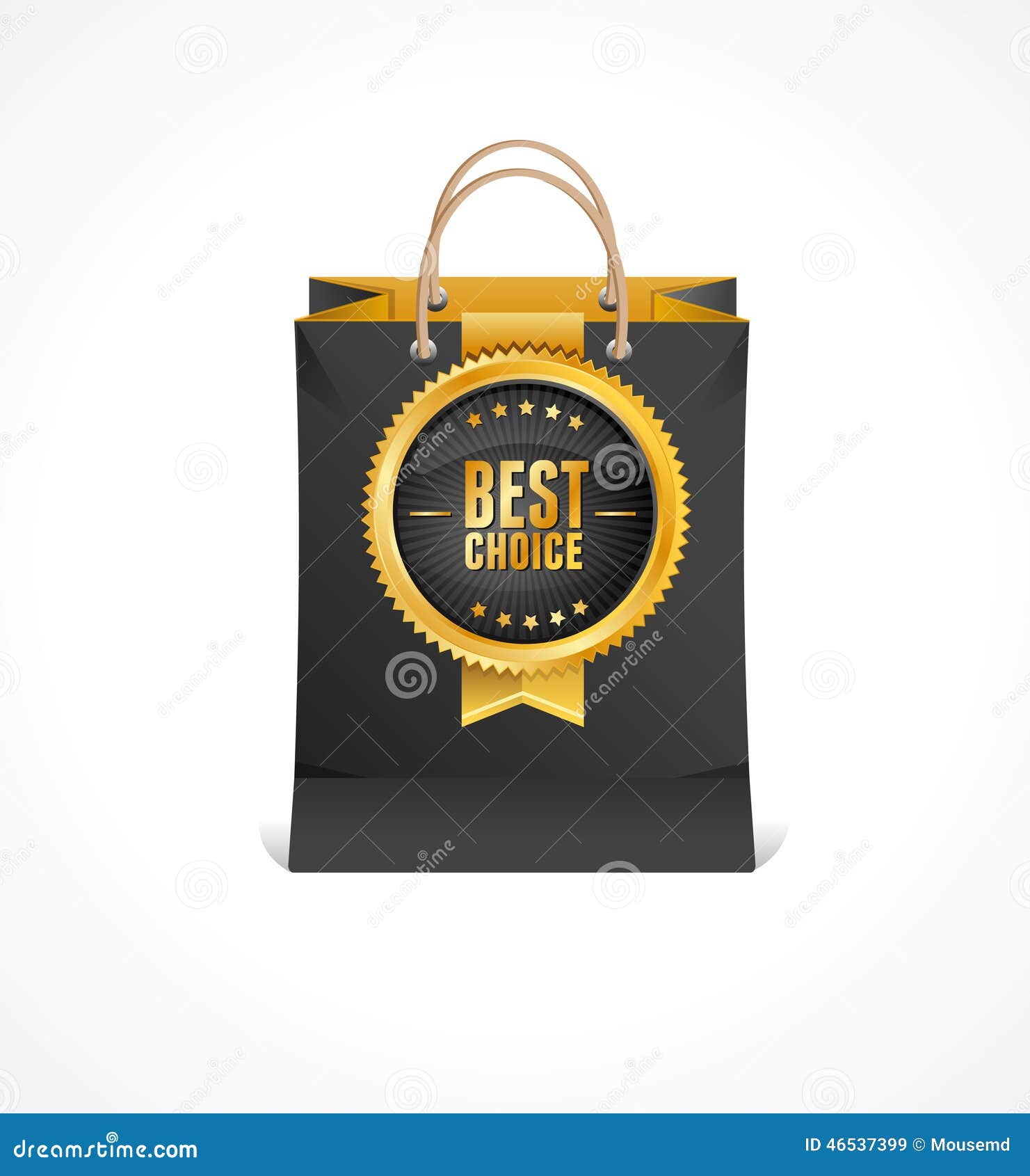 Vector Paper Bag and Gold Label Best Choice Stock Vector - Illustration ...