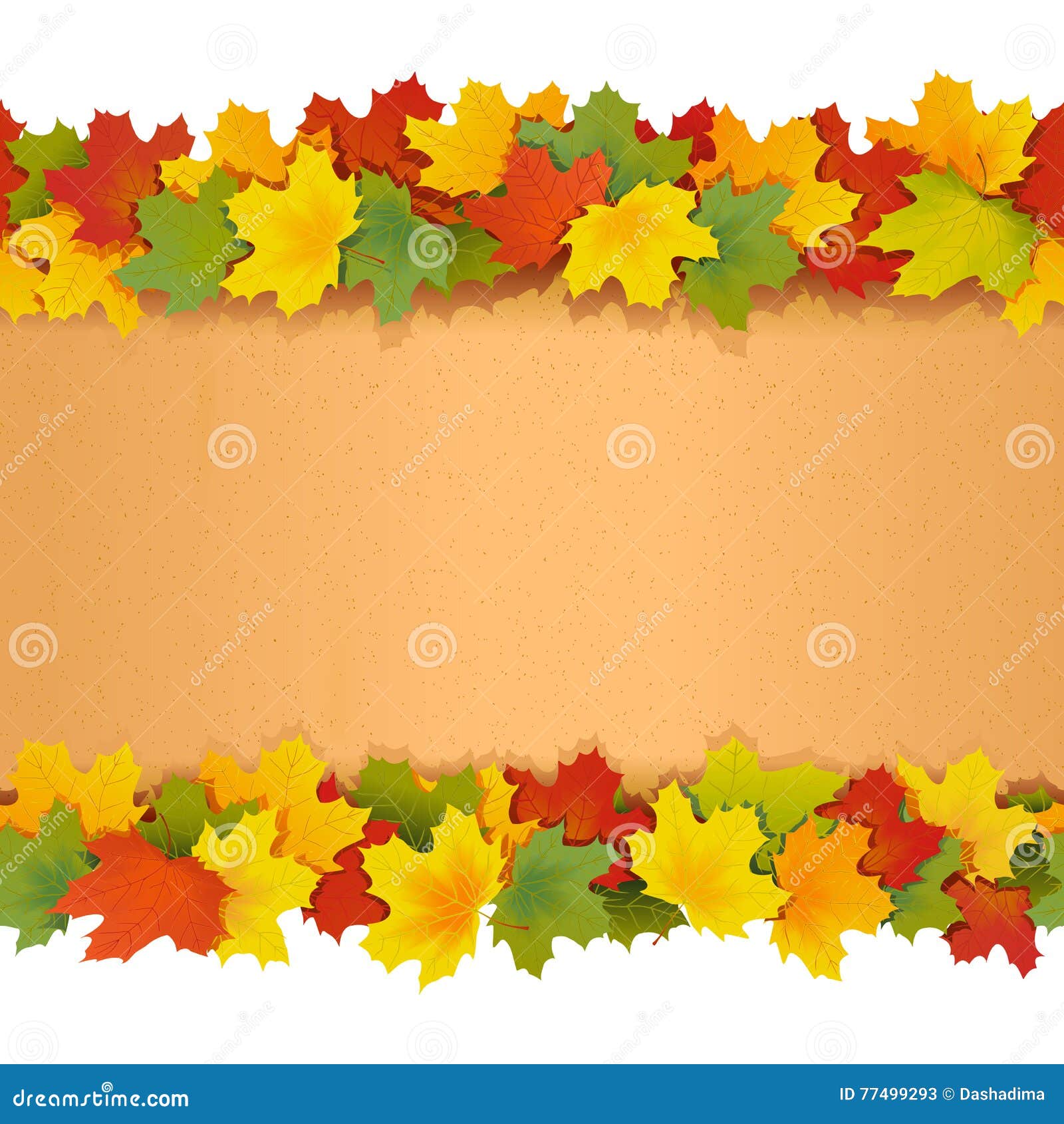 Vector Paper Border with Maple Leaves Stock Vector - Illustration of ...