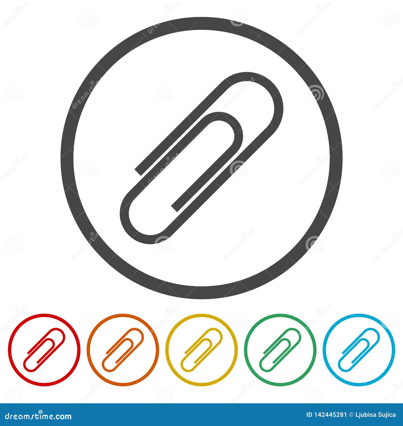 Vector Paper Clip Icons Set Stock Vector - Illustration of attach, icon ...