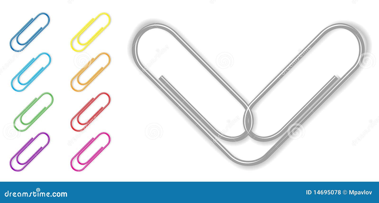 Vector paper clip set stock vector. Illustration of collection - 14695078