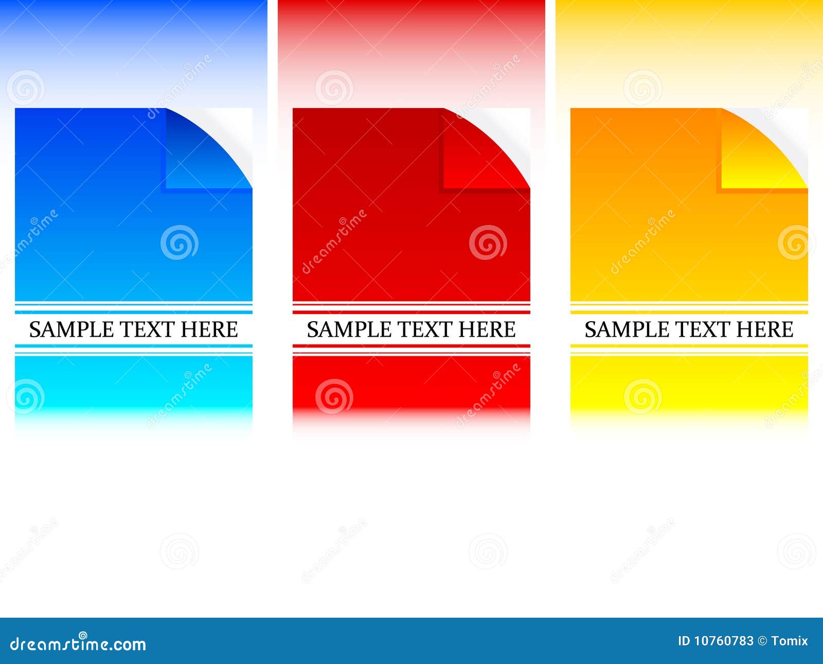 Vector Paper Curl with Sample Text Stock Vector - Illustration of note ...