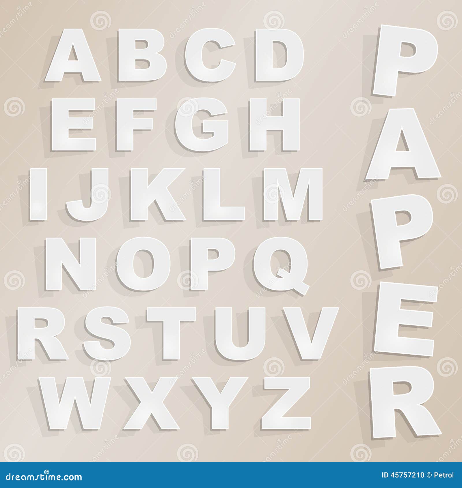 Vector paper cut alphabet stock vector. Illustration of design - 45757210