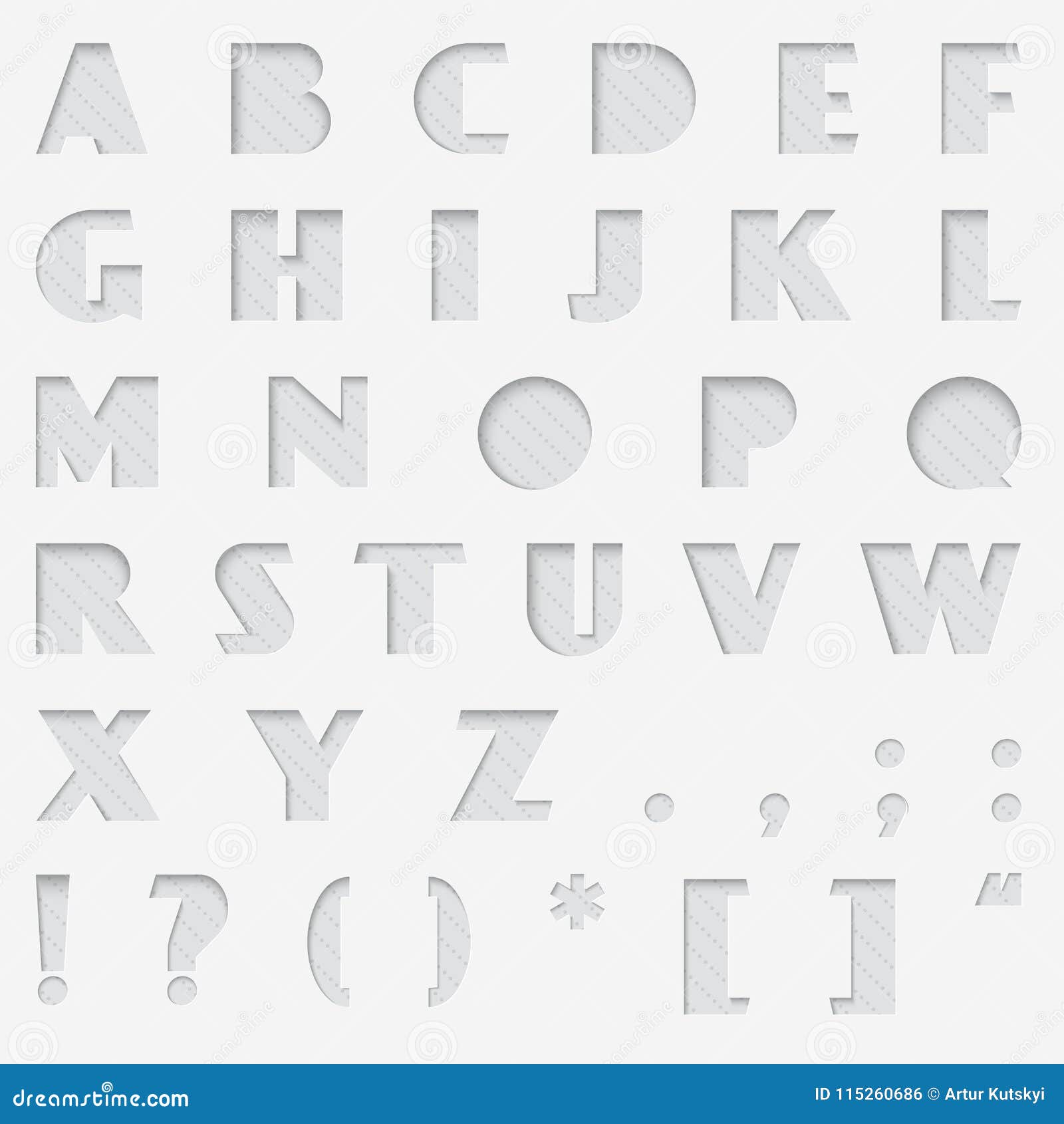 Vector Paper Cut Alphabet. Cutted from Paper Font Set. Stock Vector ...