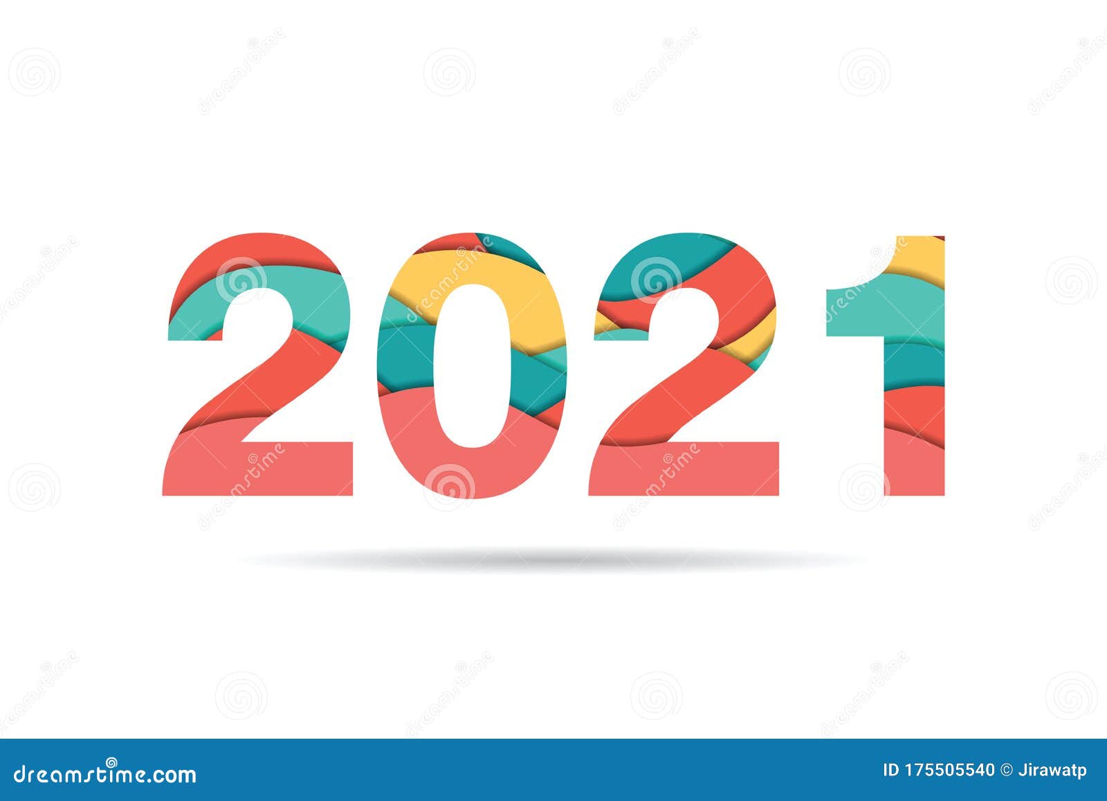 2021 Vector on Paper Cut Background. 2021 Vector Concept. Festive ...