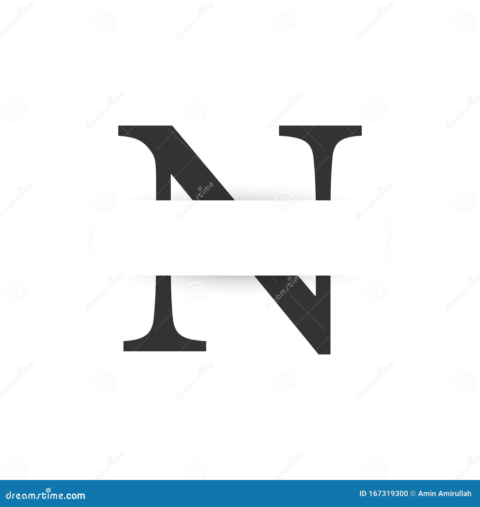 Vector Paper Cut Initial Letter N Logo Design Template Stock Vector ...