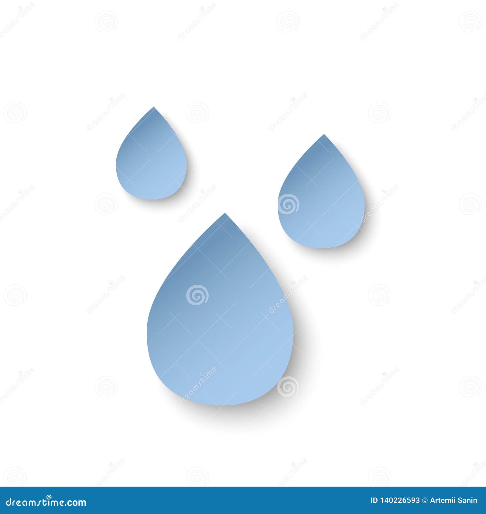 Vector Paper Cut Water Drops. Eco Concept. Stock Vector - Illustration ...