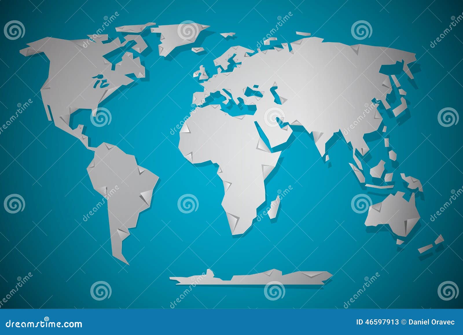 Vector Paper Cut World Map stock vector. Illustration of graphic - 46597913