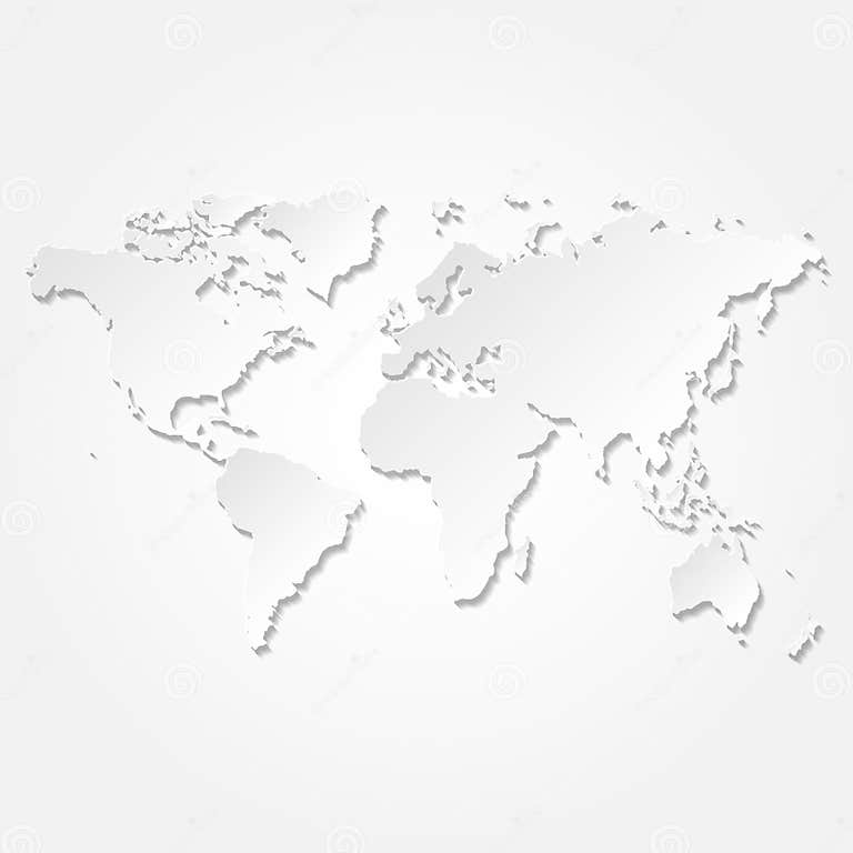 Vector Paper 3D World Map Card Stock Vector - Illustration of ...