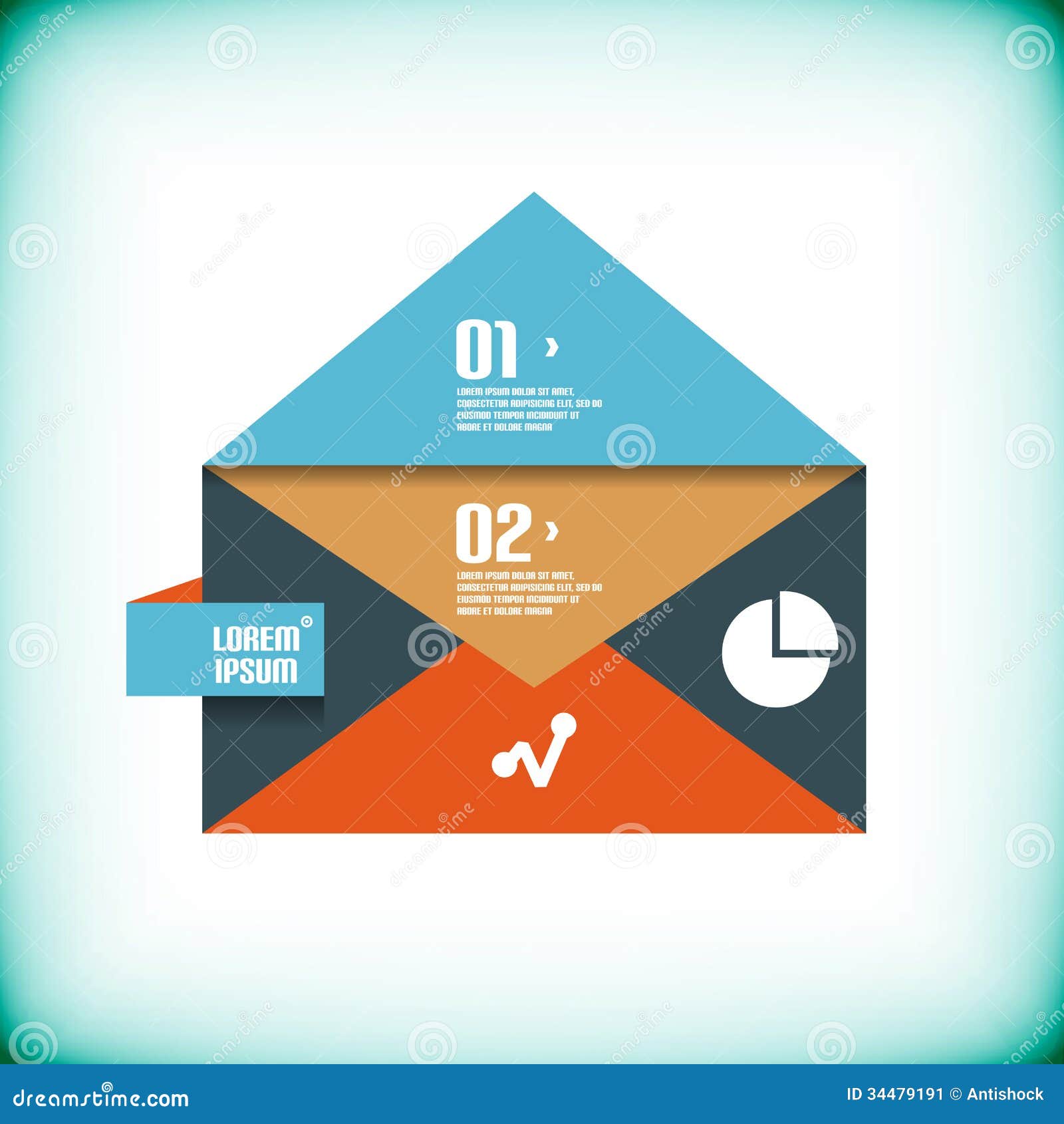 Vector Paper Email Envelope Template Stock Vector - Illustration of ...