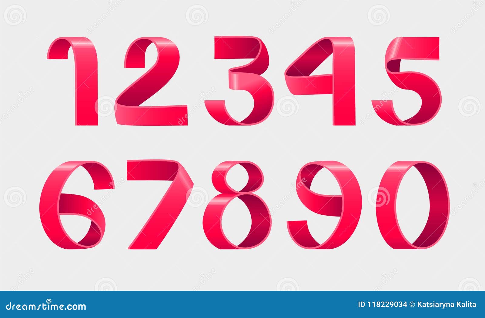 Vector of Paper Folding Numbers. Stock Vector - Illustration of ...