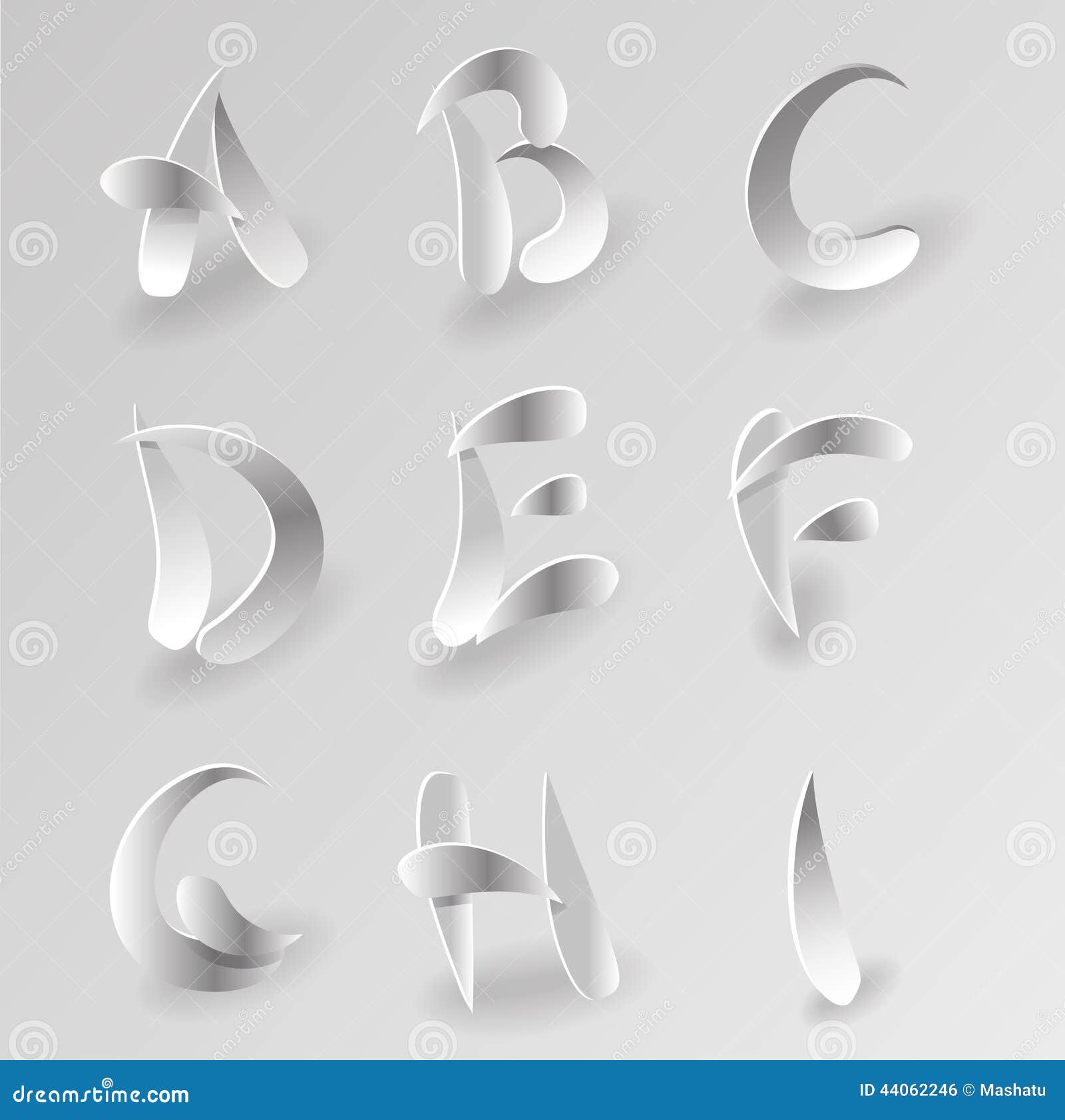 Vector Paper Graphic Alphabet Set 1 Stock Vector - Illustration of ...