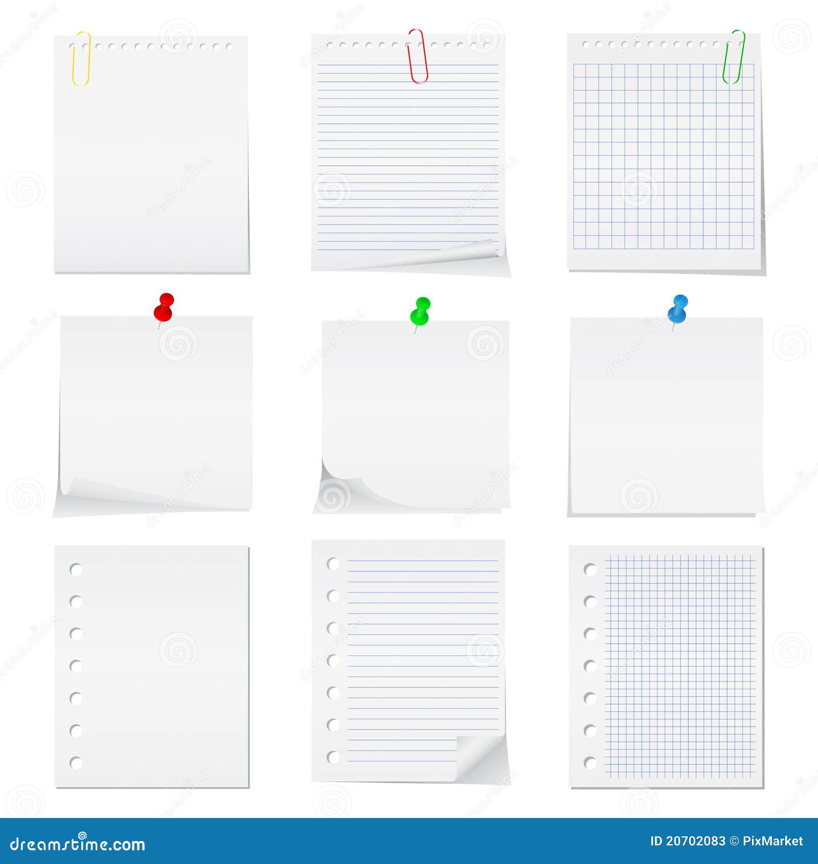 Vector Paper notes stock vector. Illustration of binder - 20702083