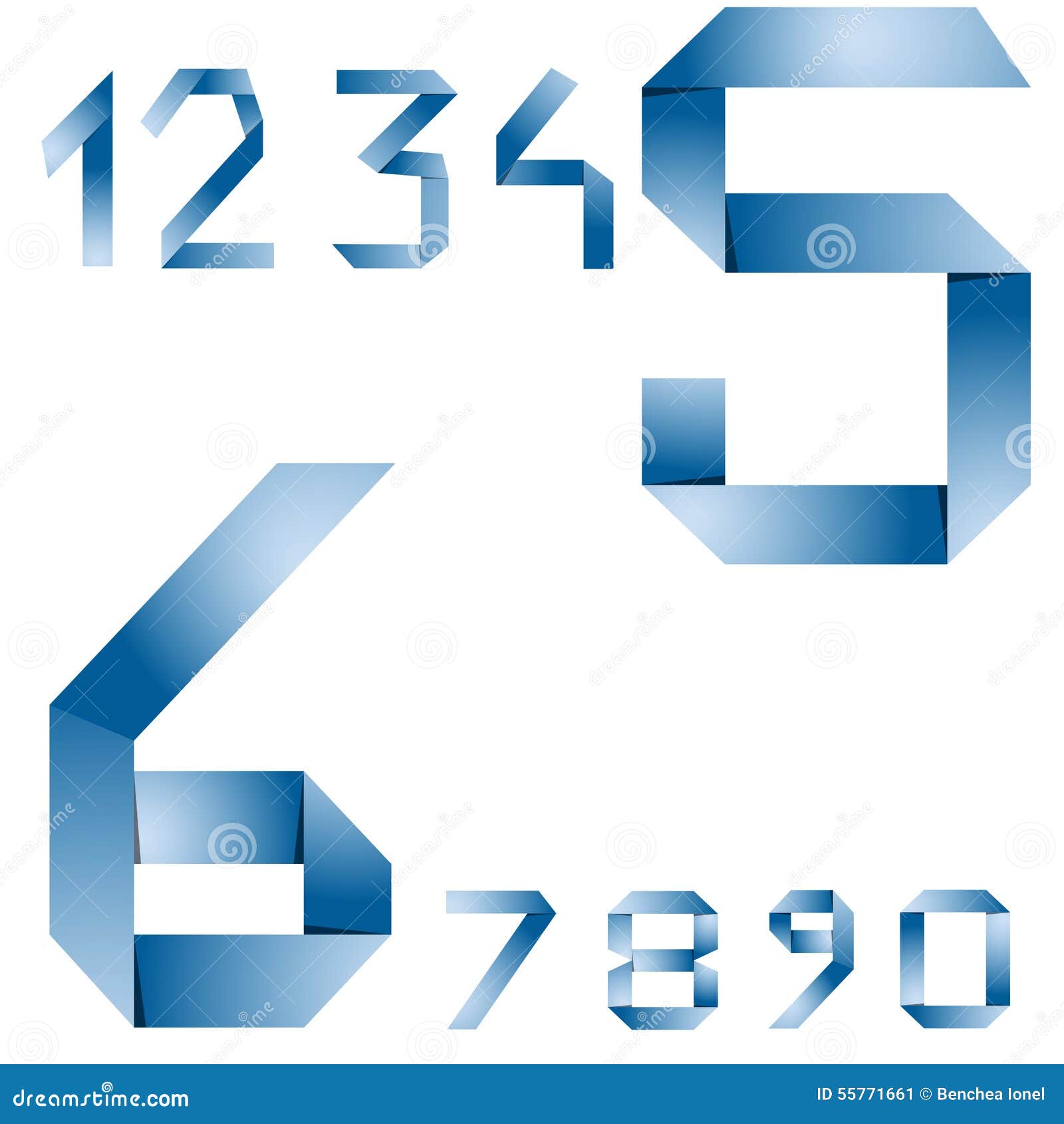 Vector paper numbers stock vector. Illustration of elements - 55771661