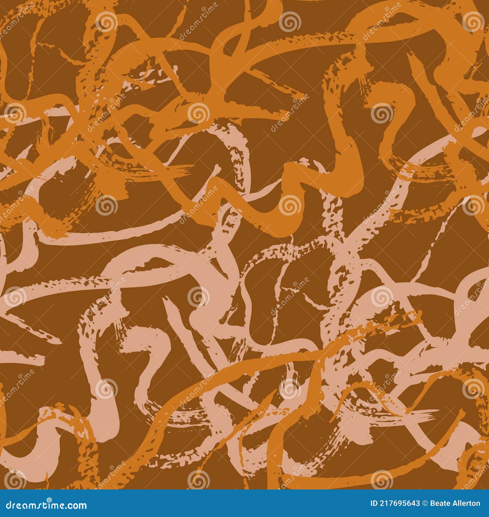Vector Paper Ochre Marbling Effect Fluid Paint Seamless Pattern ...