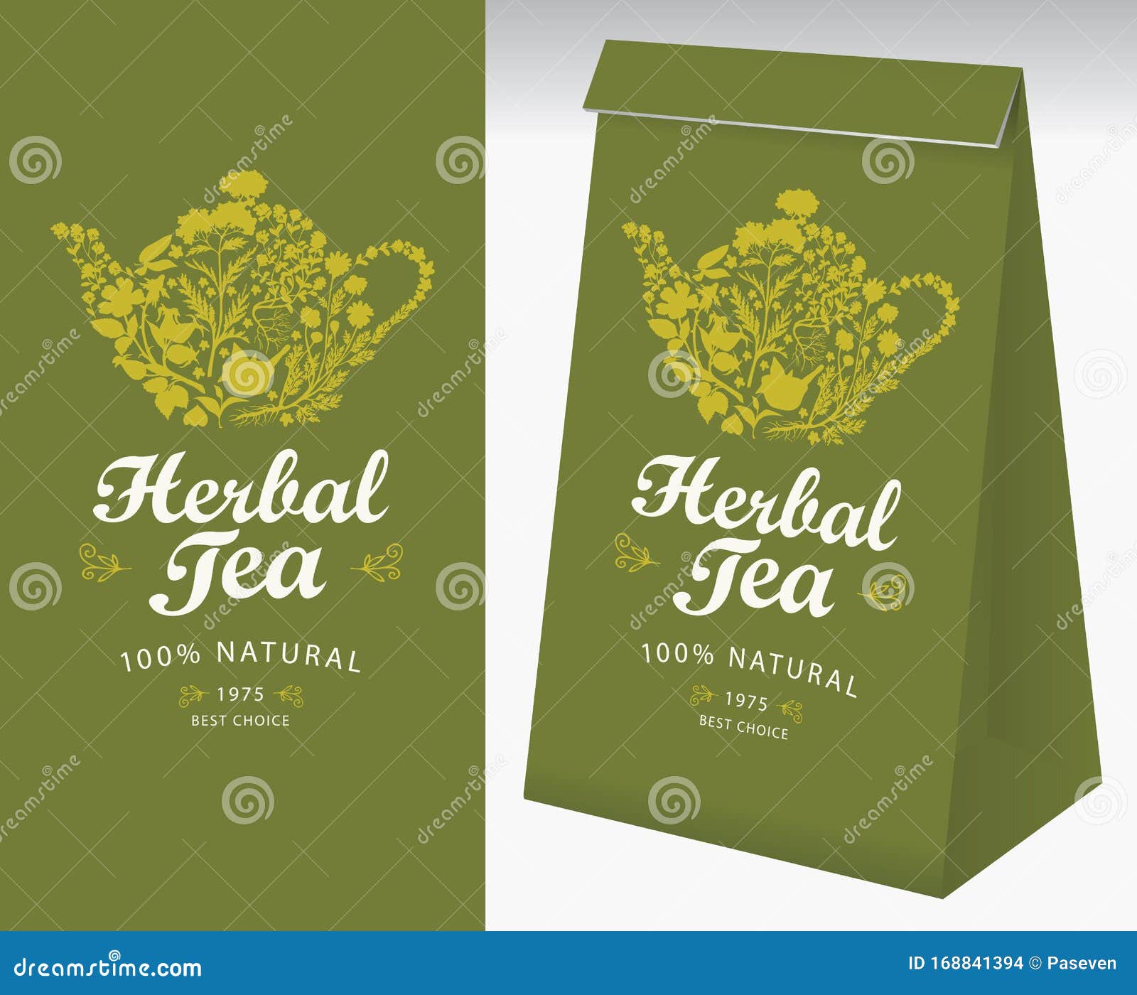 Vector Paper Packing with Label for Herbal Tea Stock Vector ...