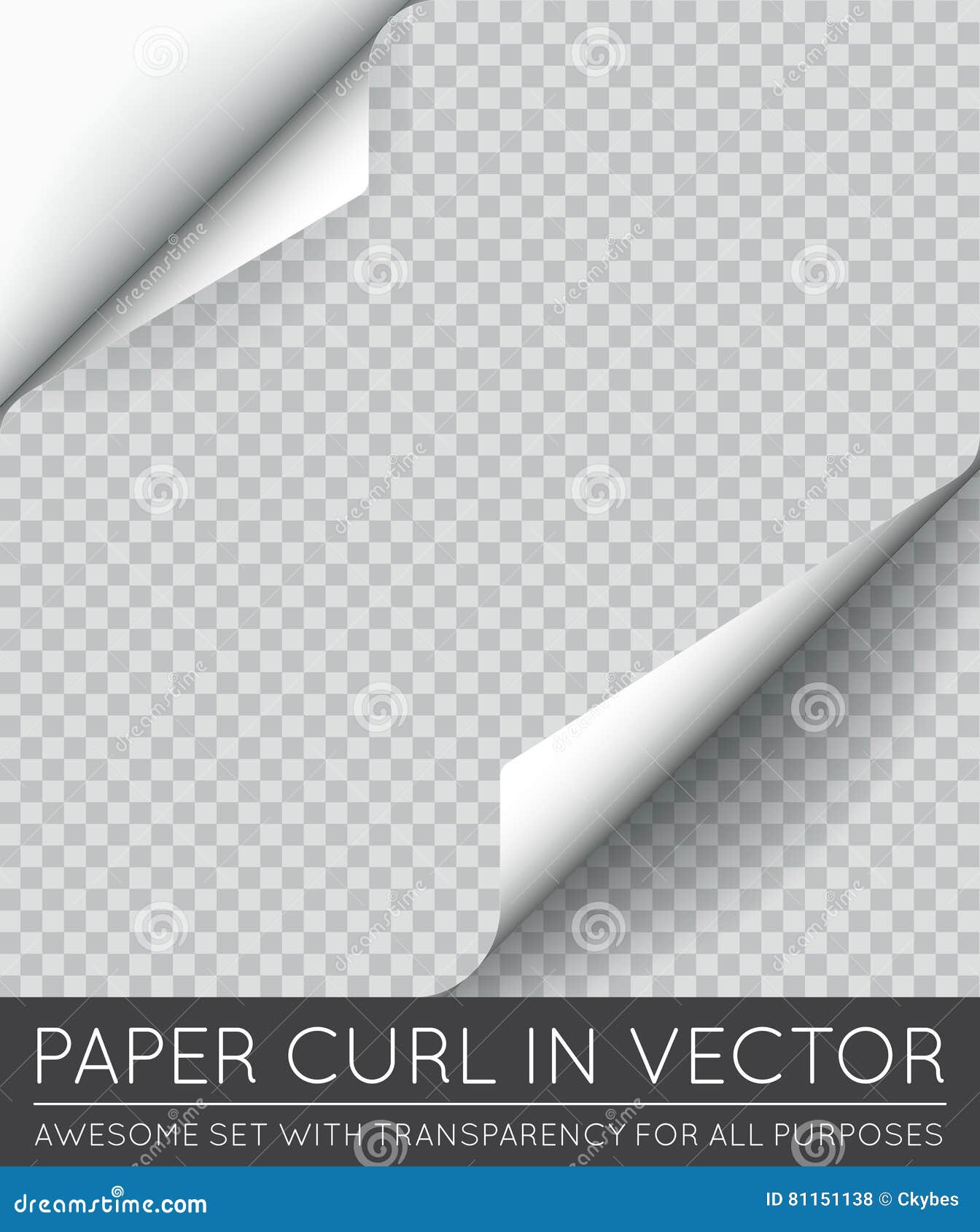 Vector Paper Page Curl with Shadow Isolated. Stock Vector ...