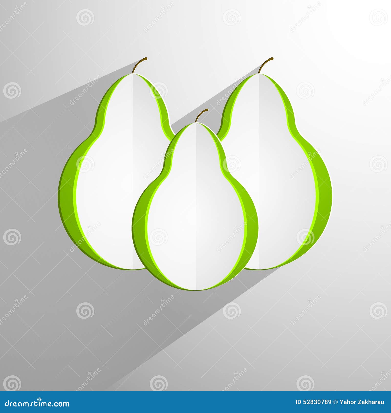 Vector Paper Pear Card Design Stock Vector - Illustration of diet ...