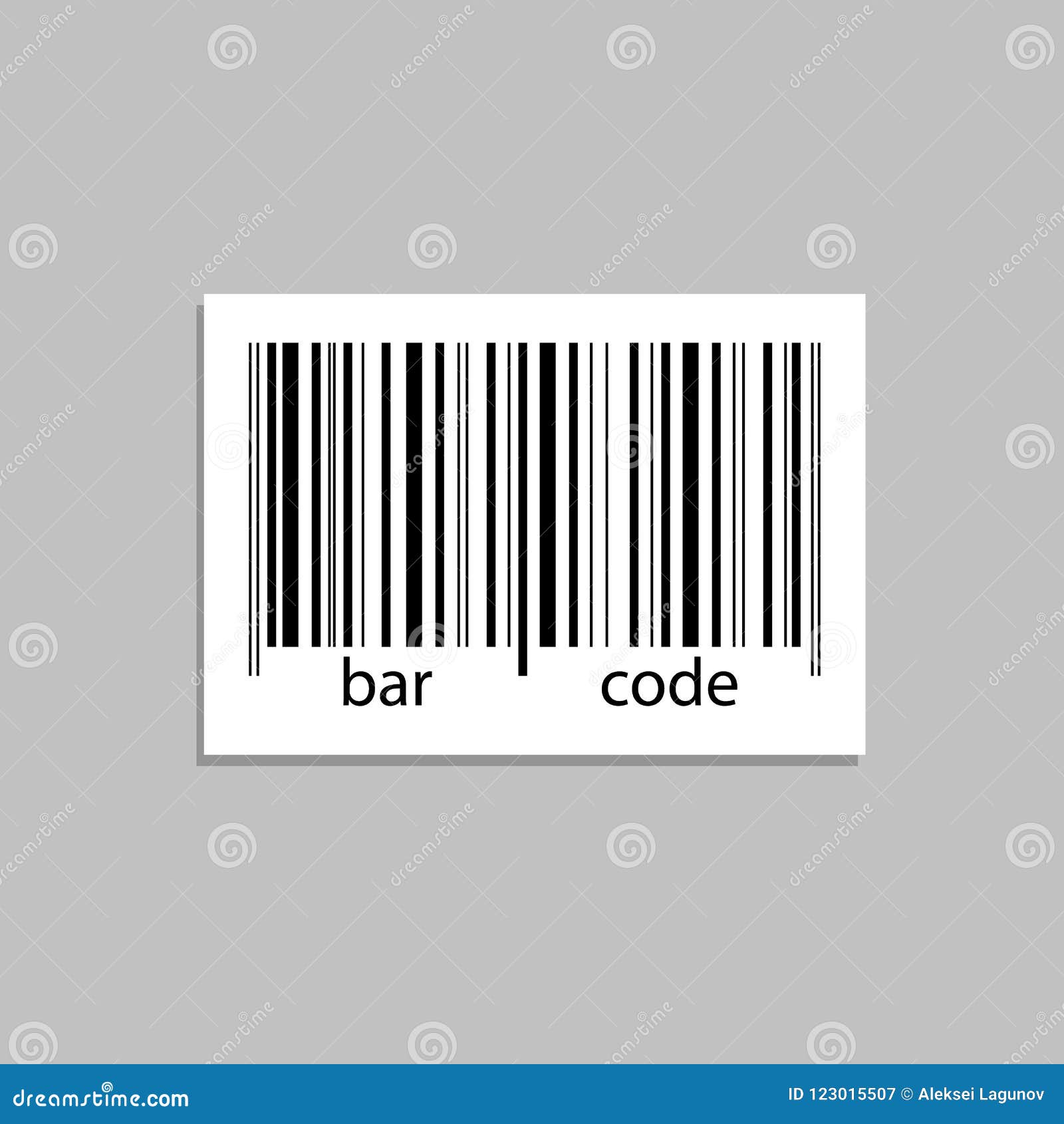 Vector Paper Piece with Bar Code, Black and White Illustration. Stock ...