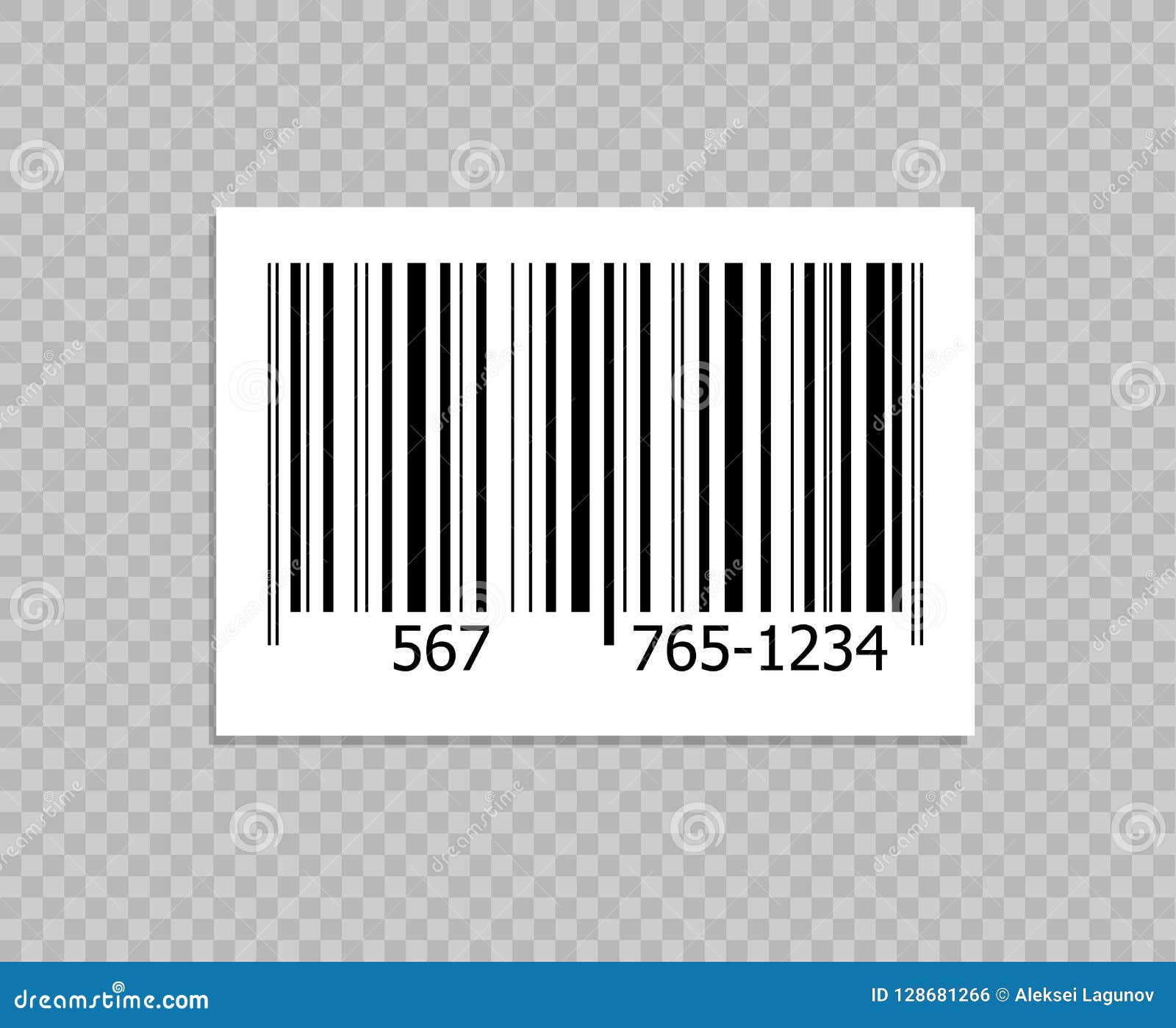 Vector Paper Piece with Bar Code Isolated, Transparent Background ...