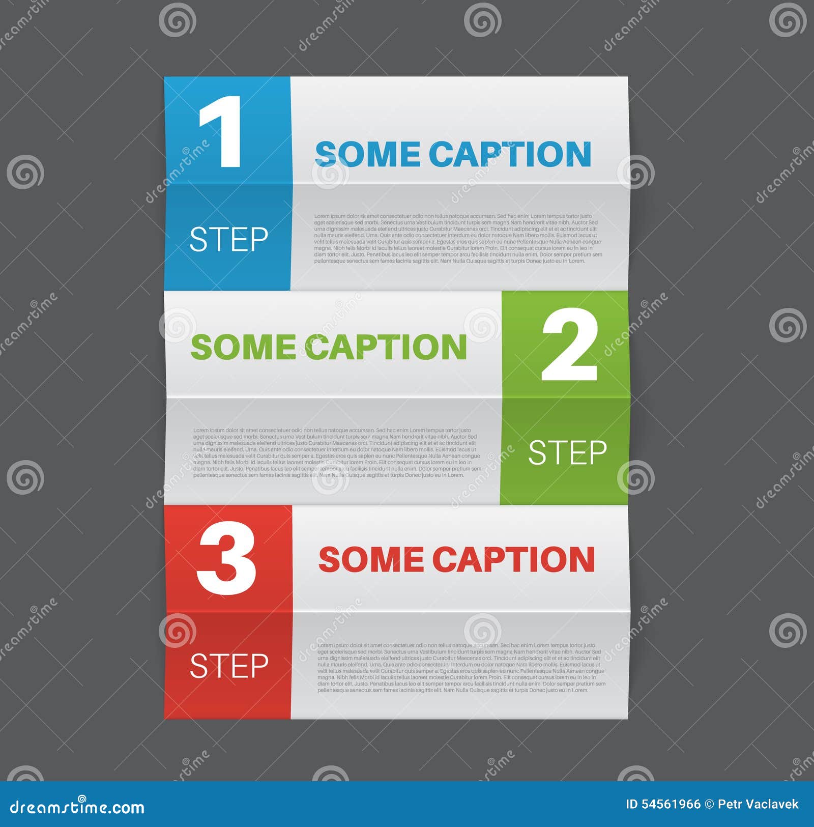 Vector Paper Progress Background with Three Steps Stock Vector ...